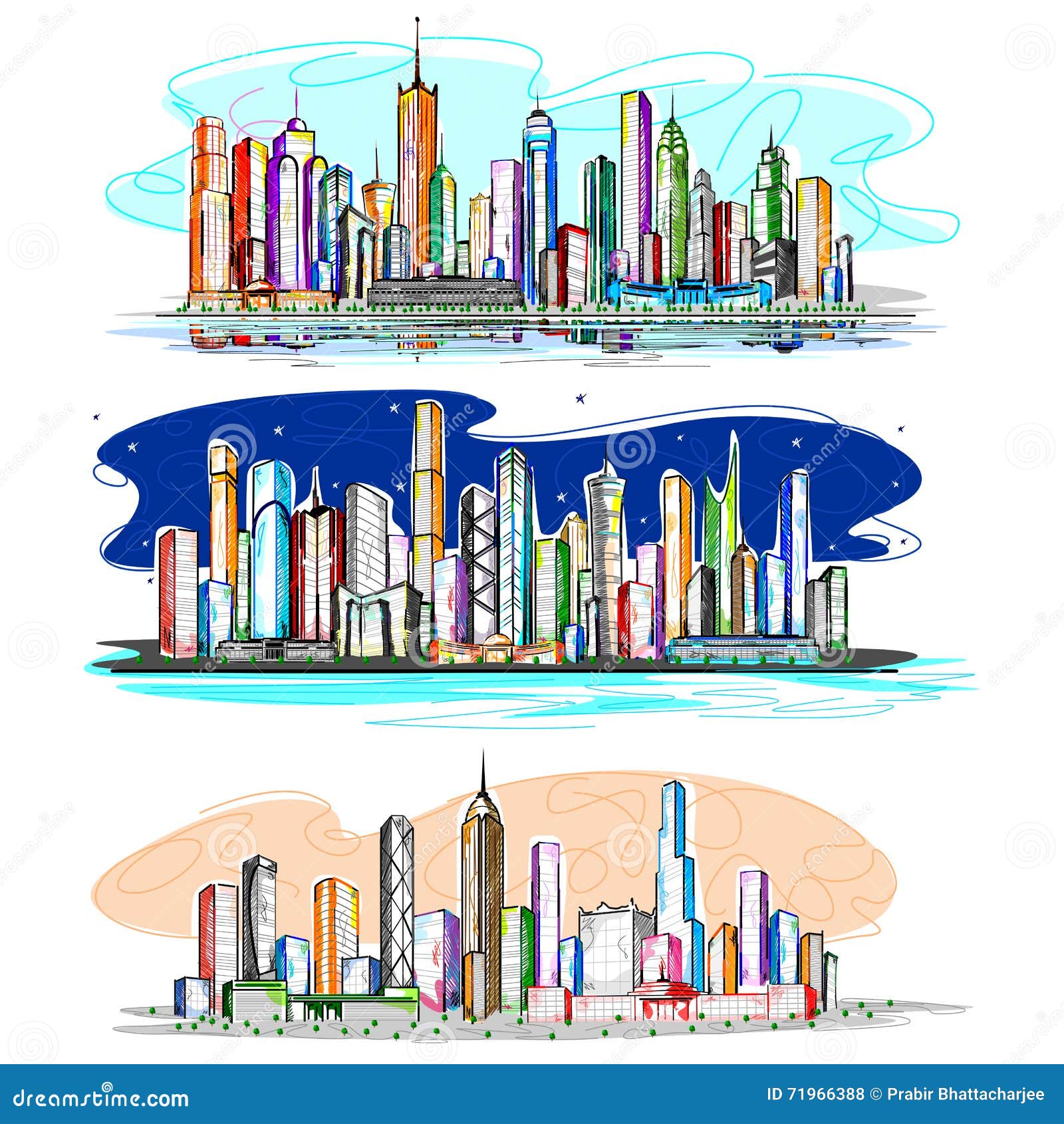 Vector Design of Skyscraper Building Tower Stock Vector - Illustration ...