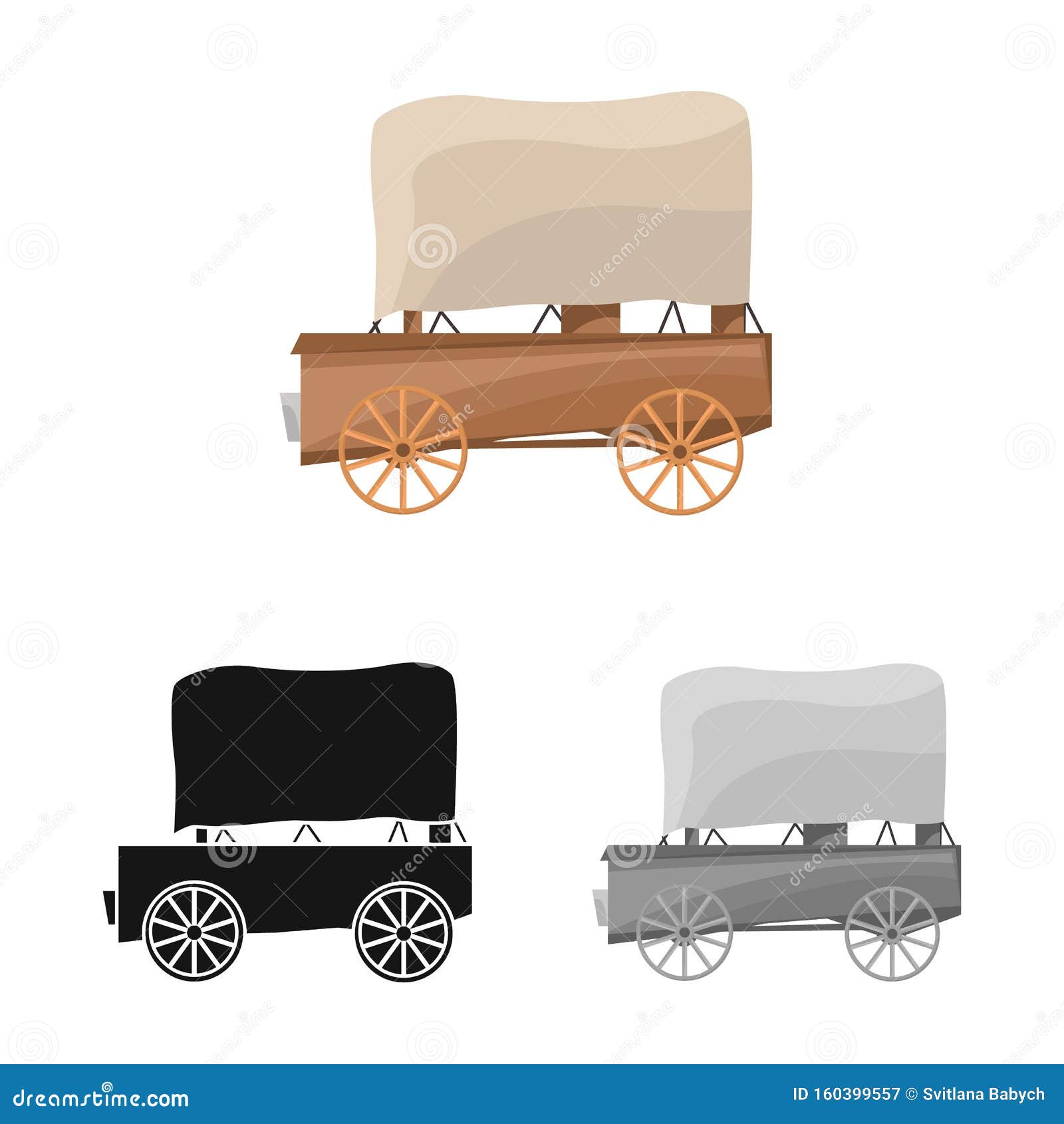 Vector. Stagecoach With Horses. | CartoonDealer.com #139647196