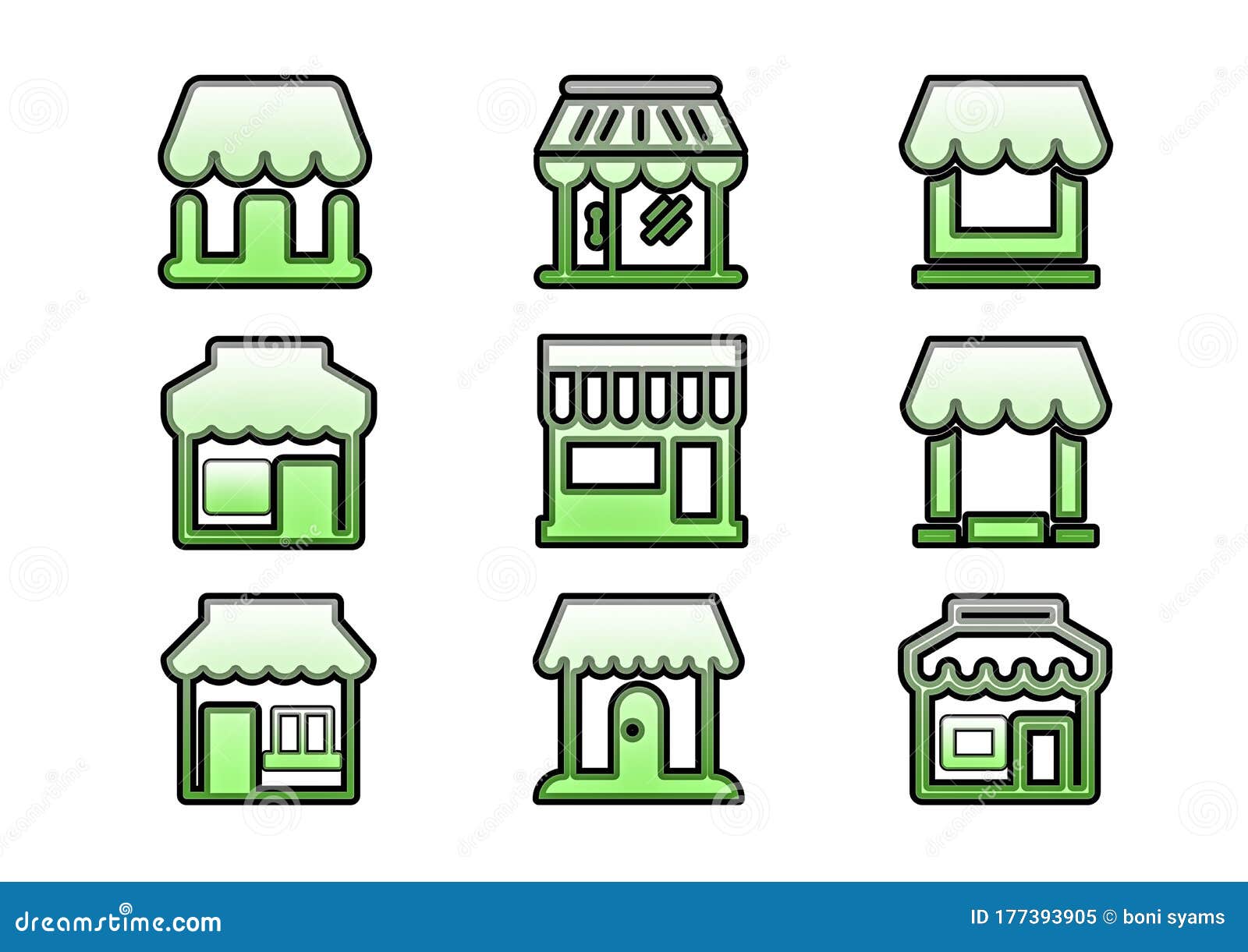 Vector Design Store Green Colour To Logo or Sticker Stock Illustration ...