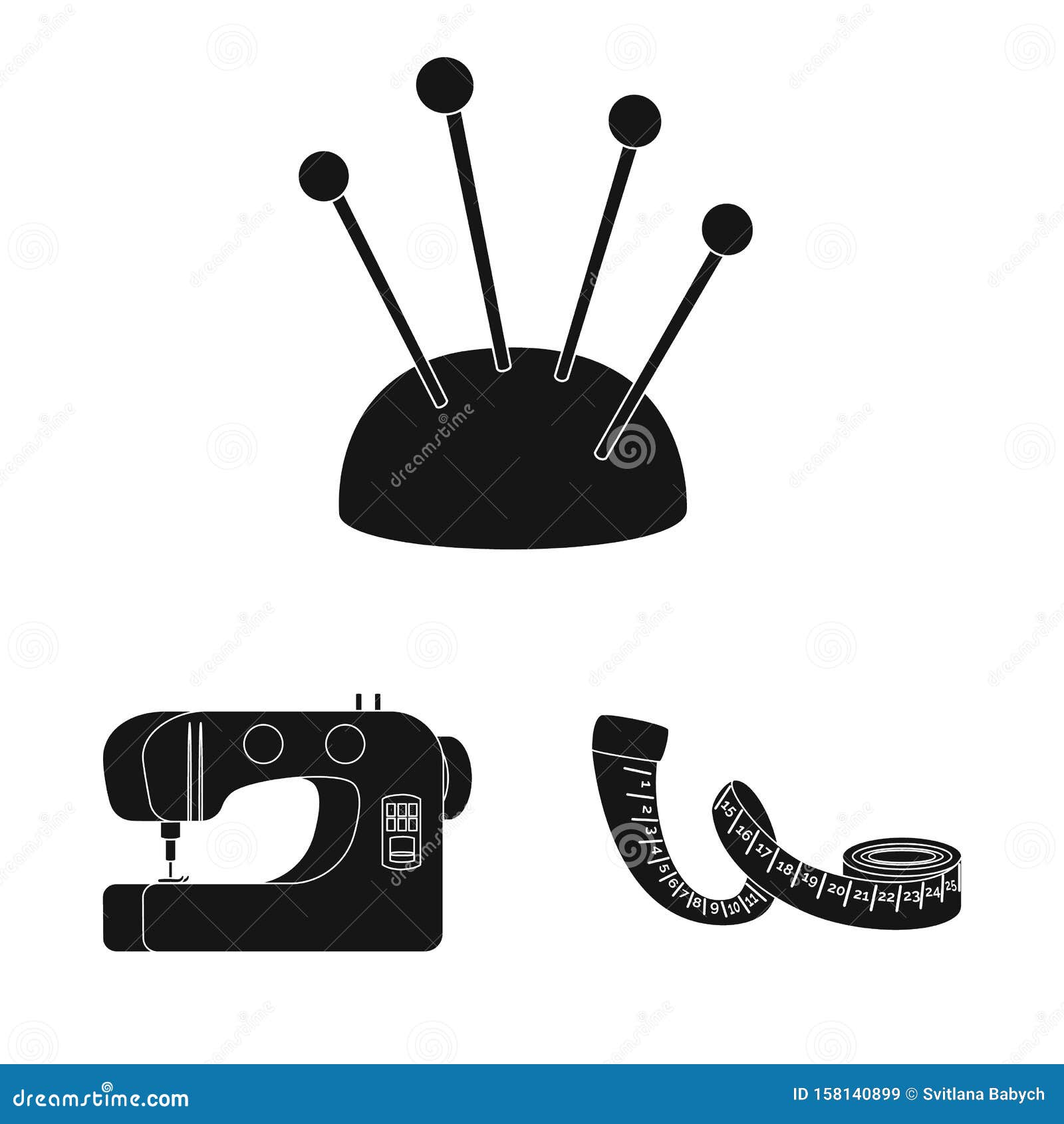 Vector Design of Studio and Industry Logo. Set of Studio and Sewing ...