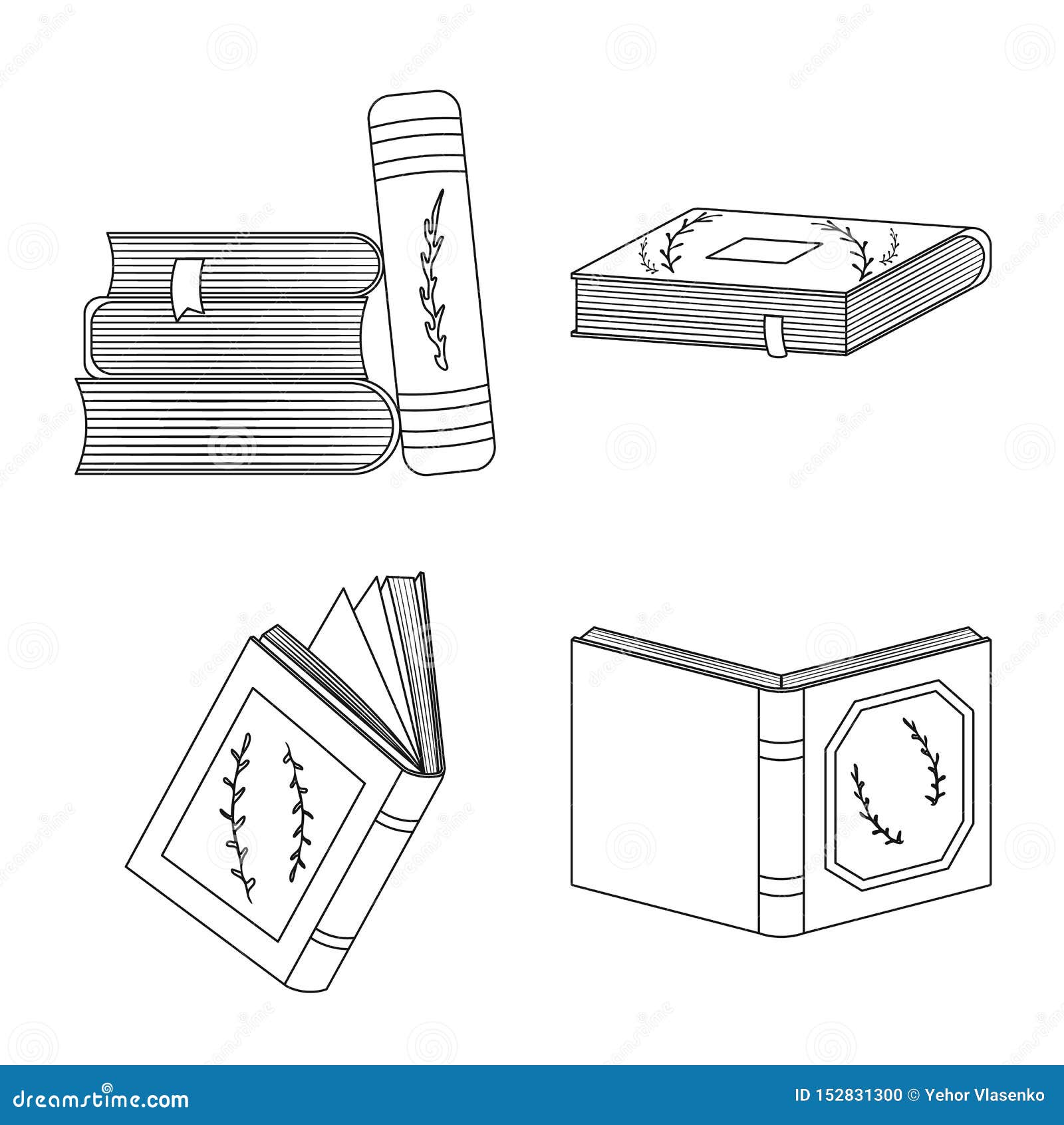 Vector Design of Study and Literature Sign. Set of Study and Source ...