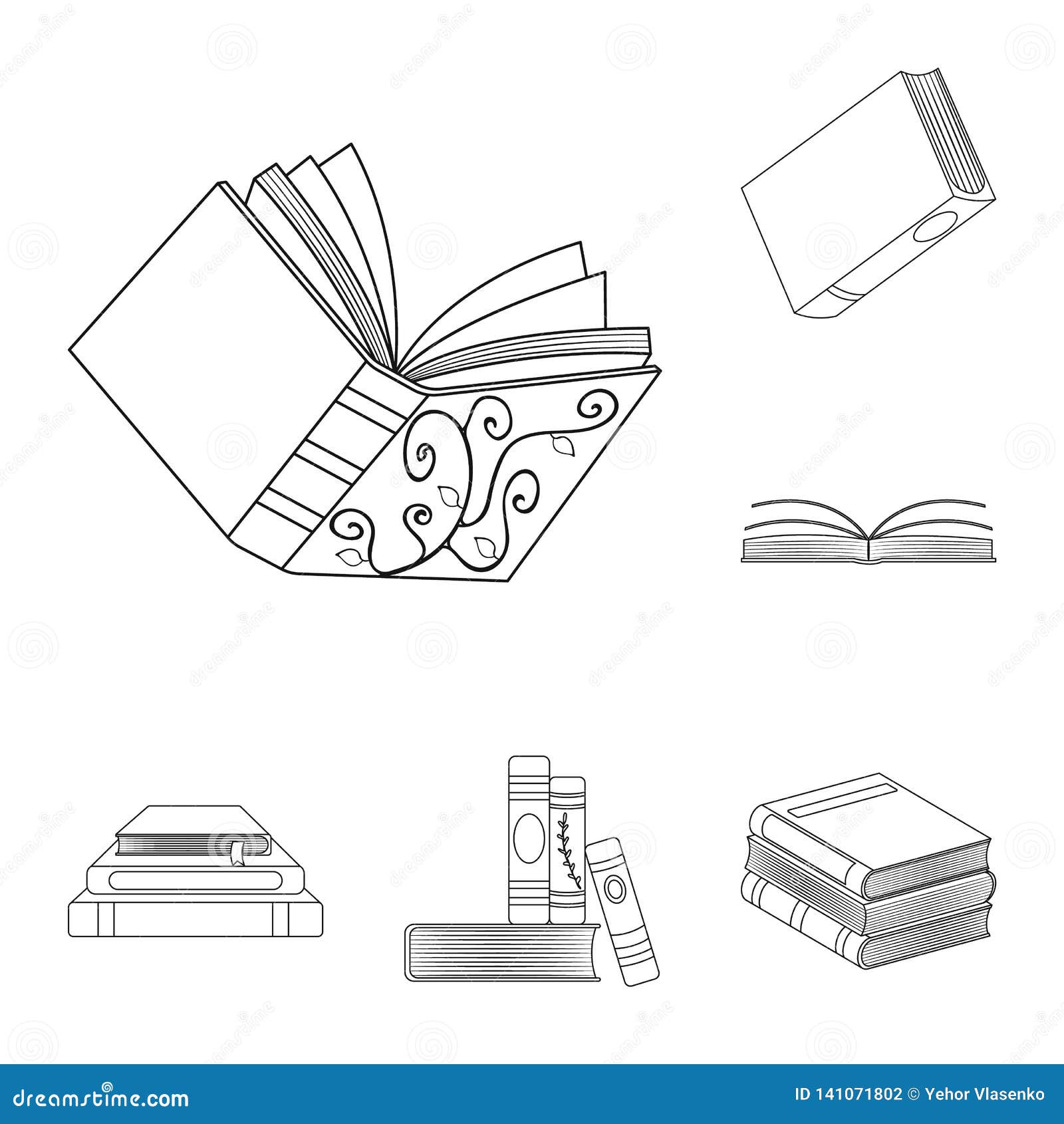 Isolated Object of Study and Literature Icon. Set of Study and Source ...