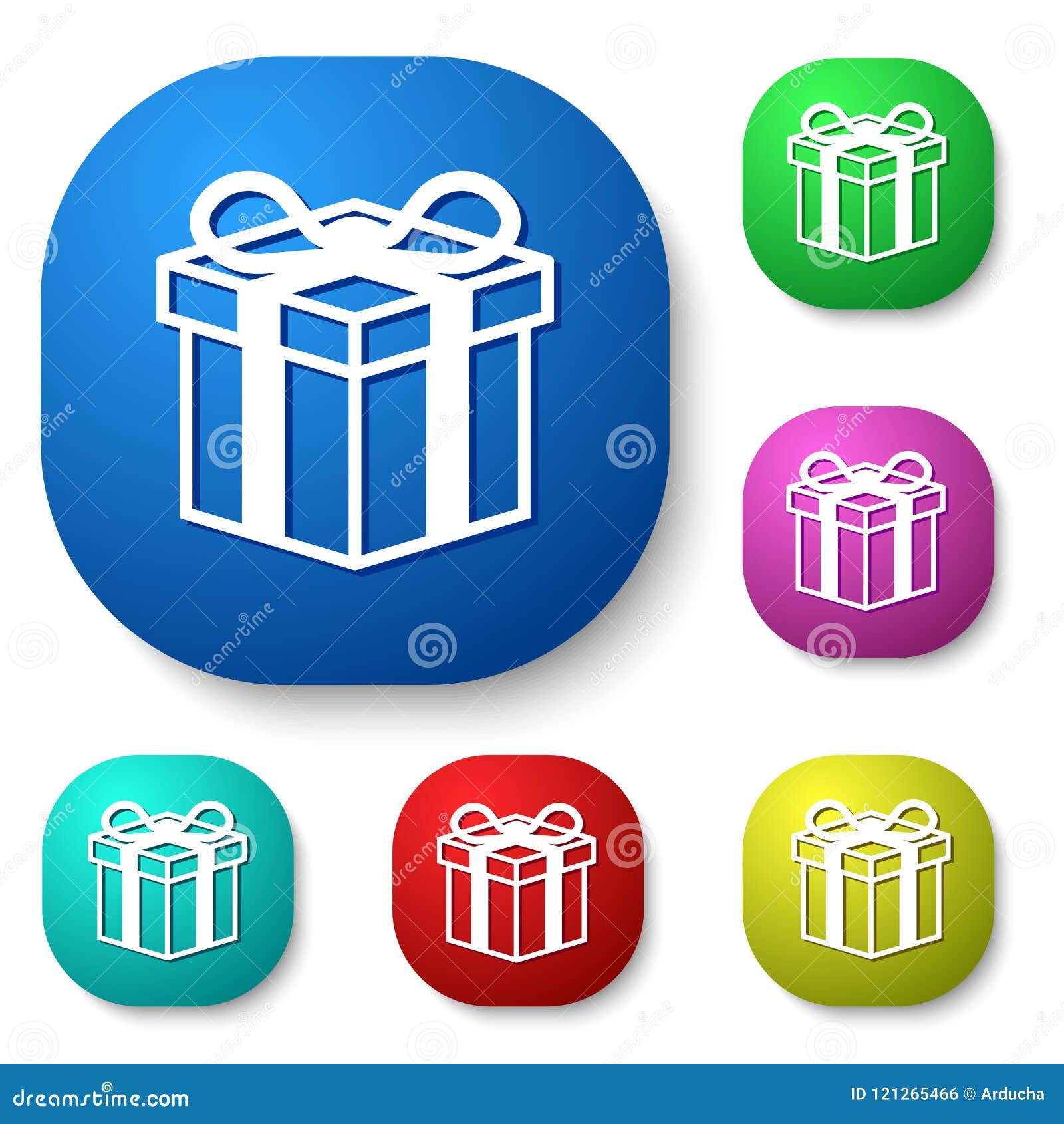 Gift button stock vector. Illustration of birthday, pack - 121265466