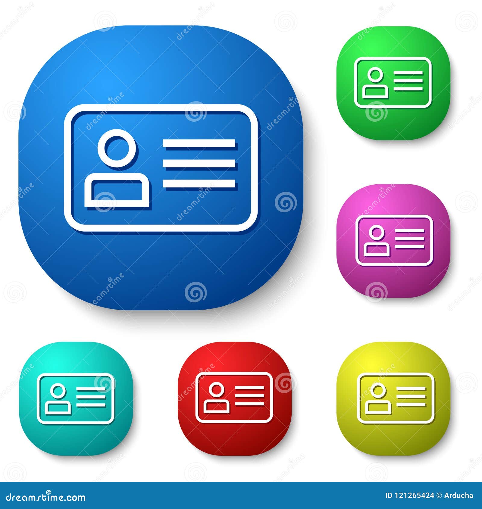 Identity button stock vector. Illustration of vector - 121265424