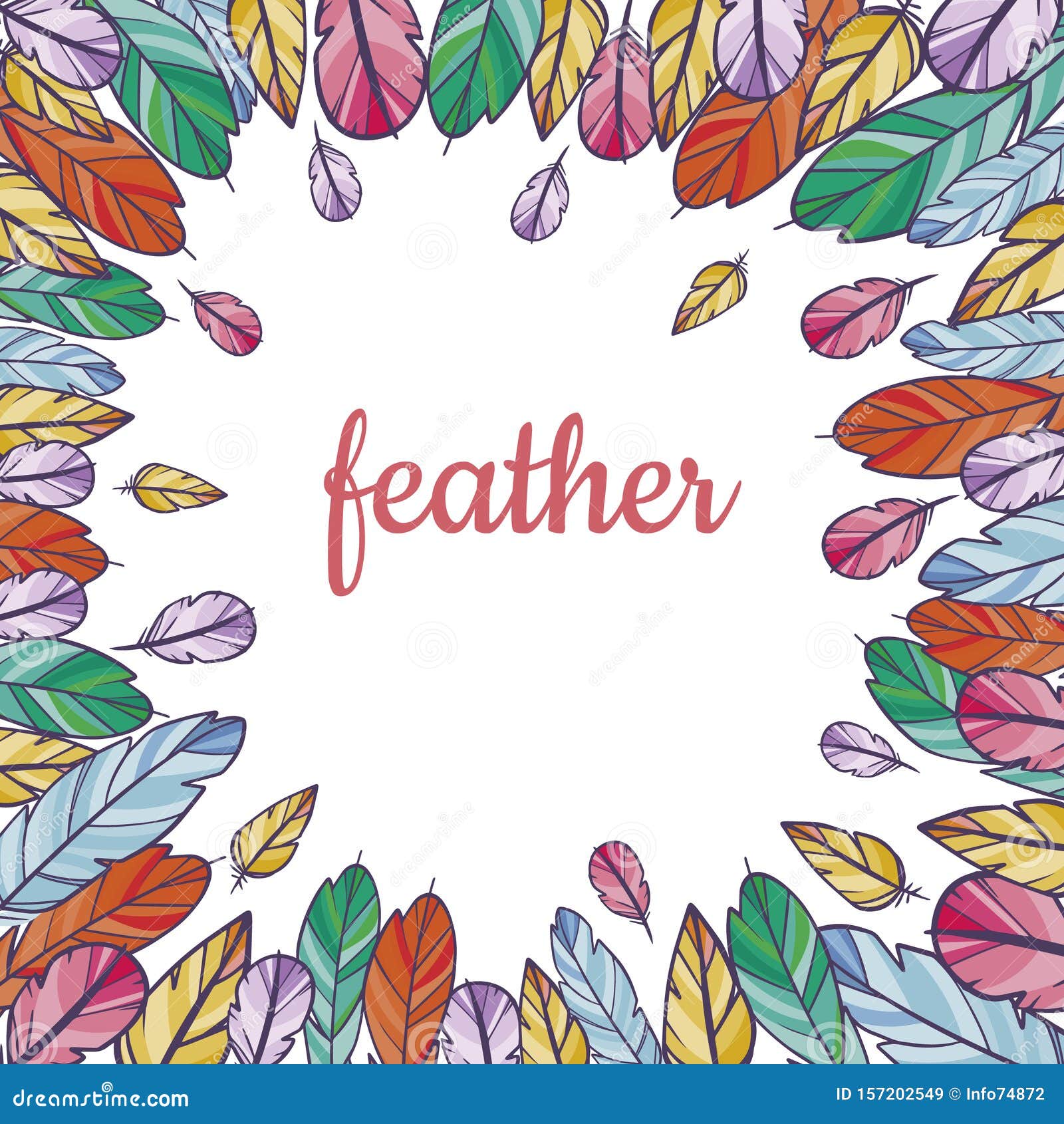 Vector Design Template with Feathers for Invitations, Wedding Greetings ...
