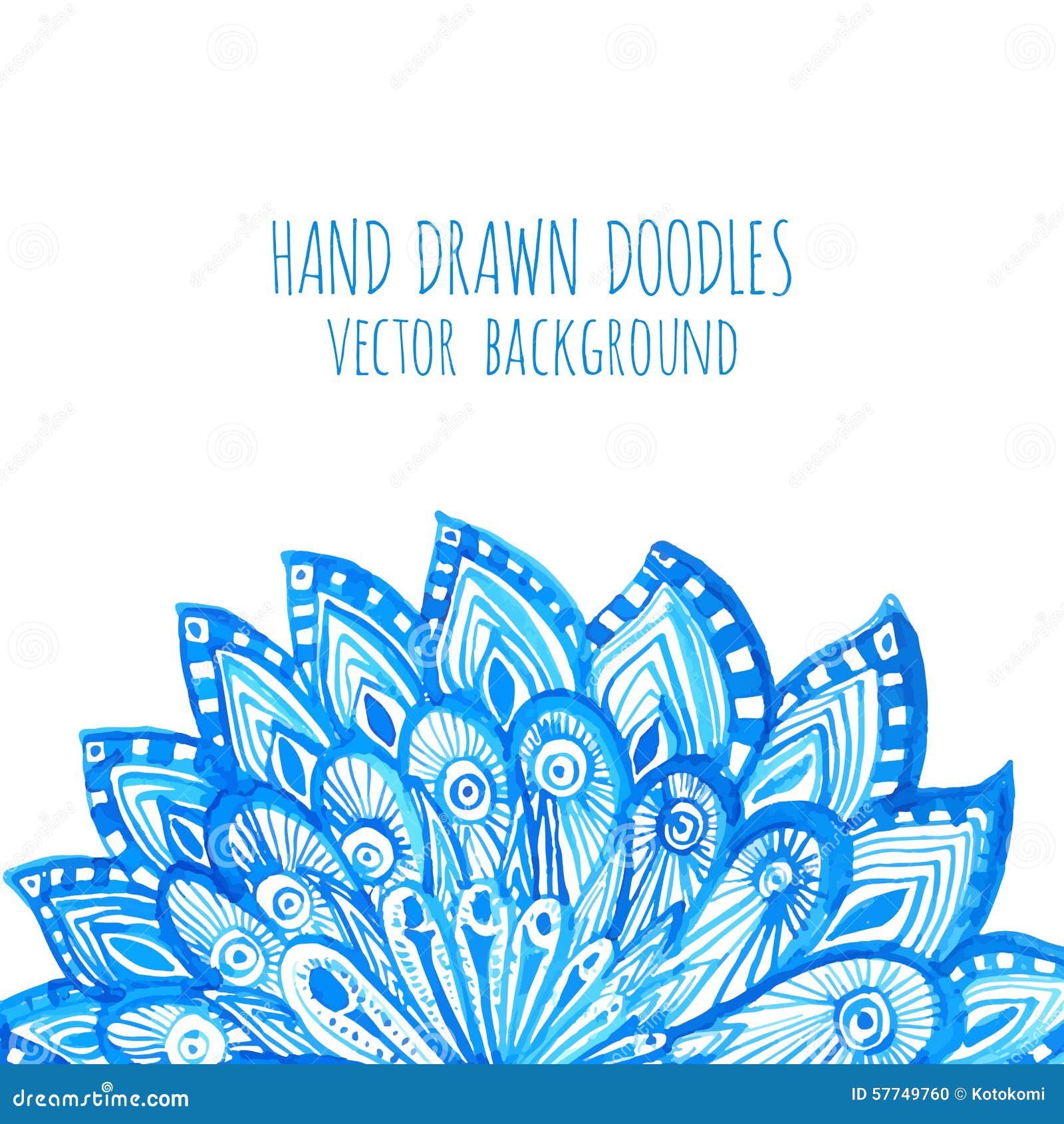 Blue Doodle Card Welcome Back To School Vector Illustration ...