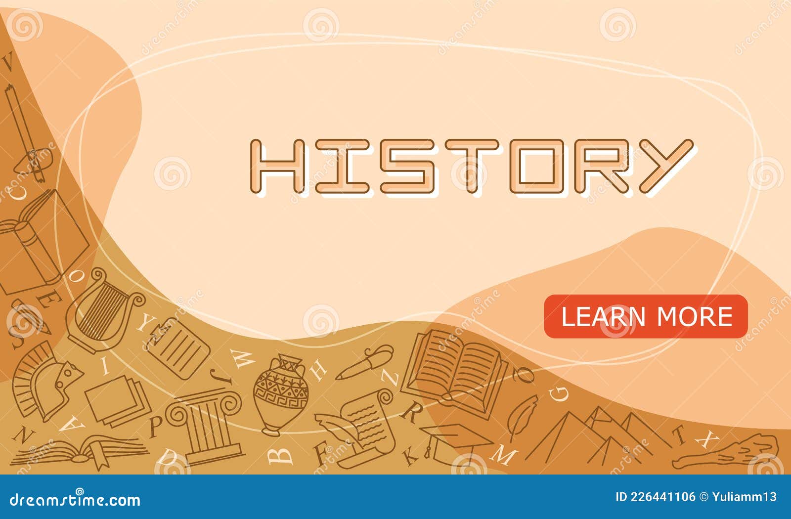 Vector Design Templates for History. Learn More Banner Stock Vector ...