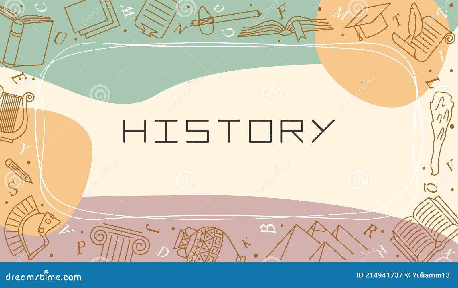 Vector Design Templates for History in Simple Modern Style with Line ...