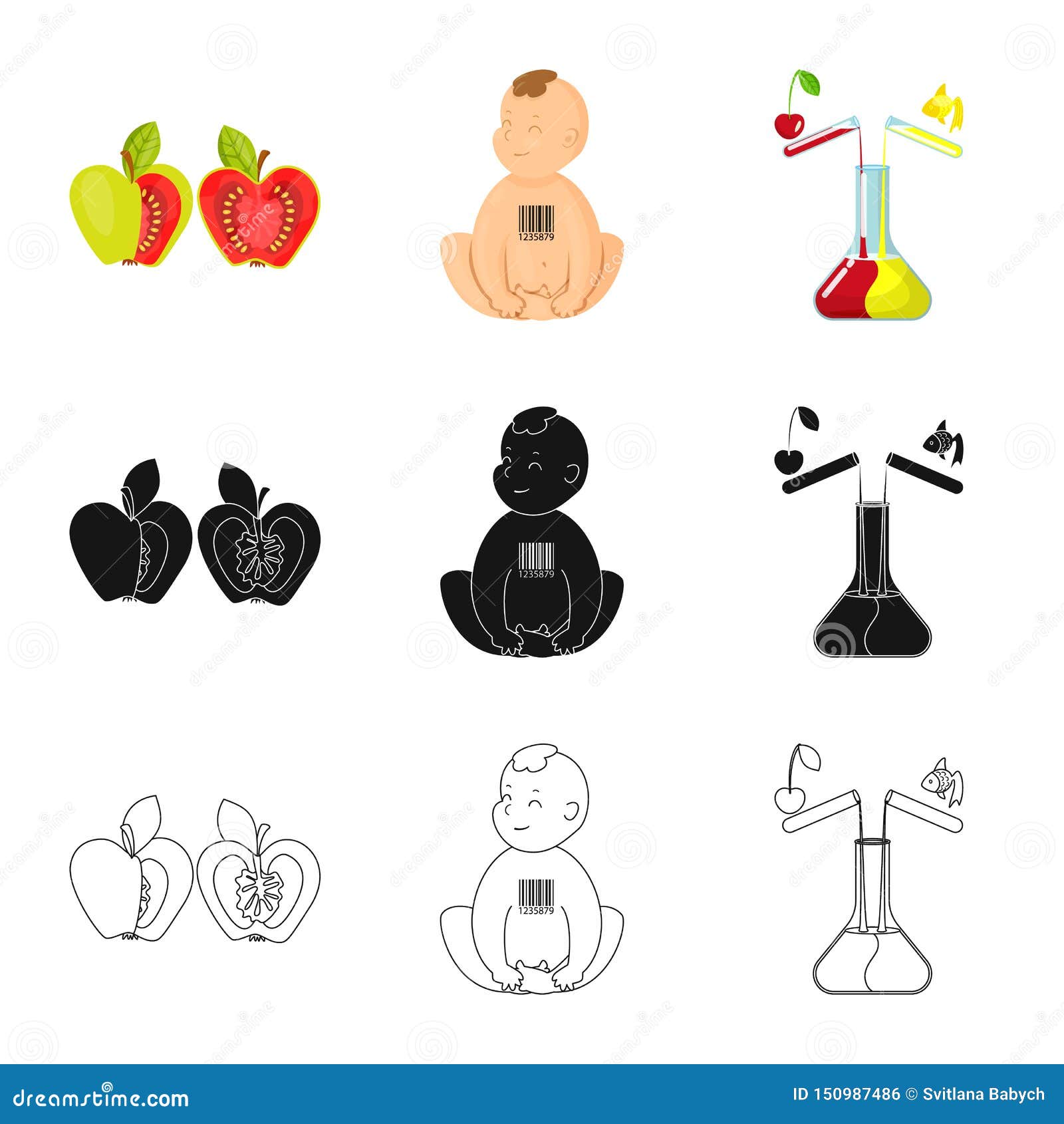 Vector Design of Test and Synthetic Logo. Set of Test and Laboratory ...