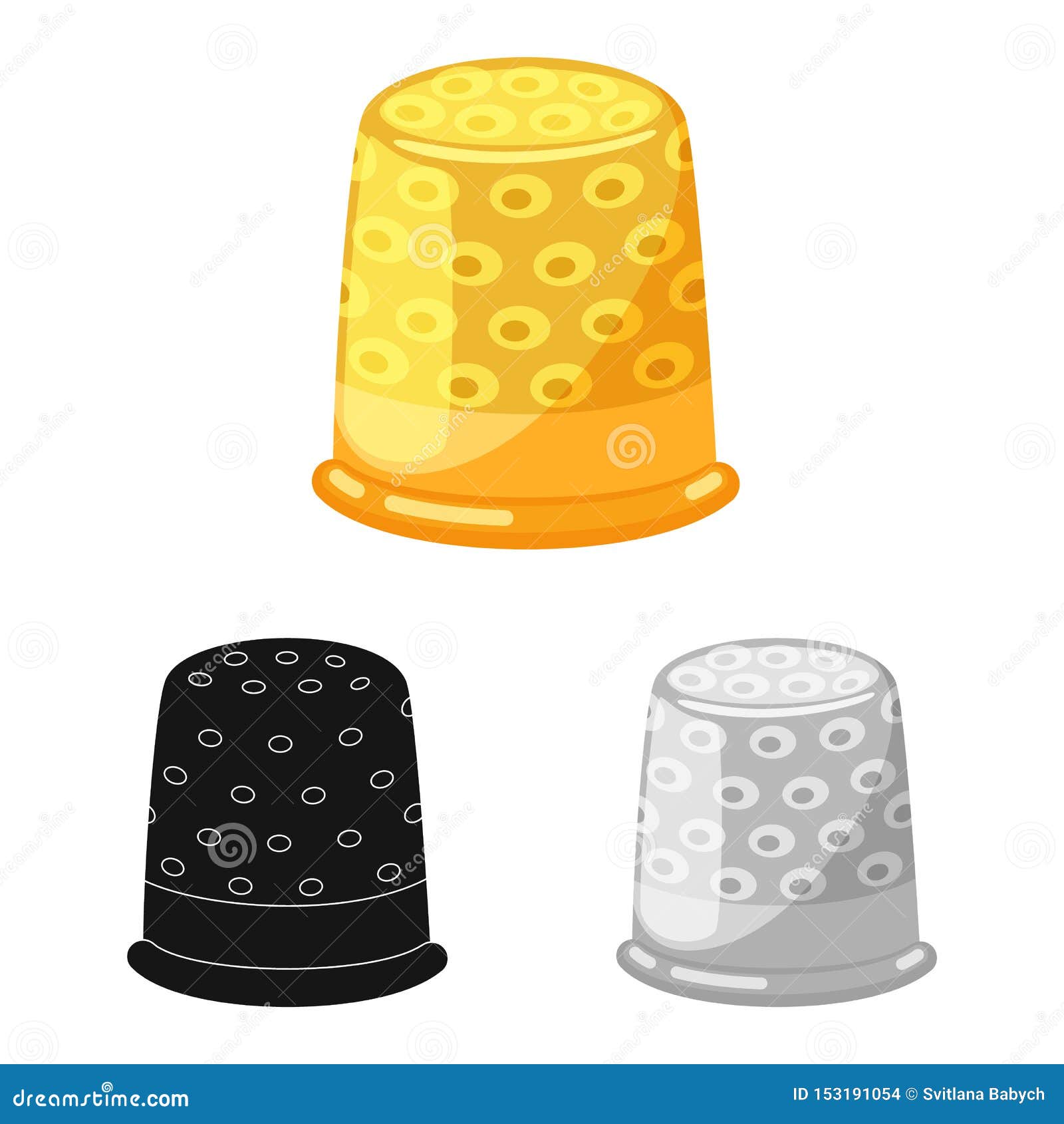 Vector Design of Thimble and Etching Logo. Set of Thimble and Clothing ...