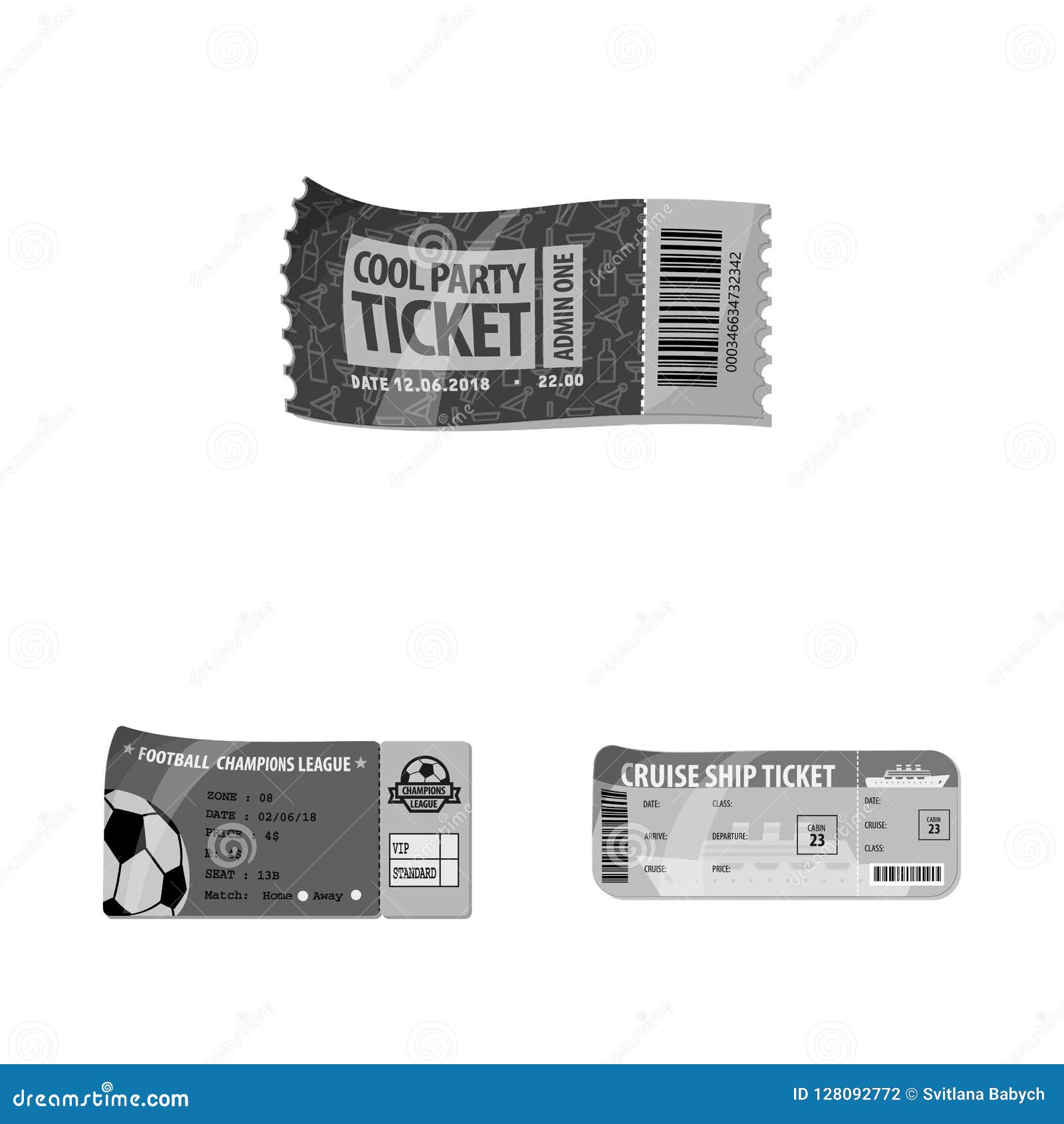 Vector Design of Ticket and Admission Symbol. Set of Ticket and Event ...