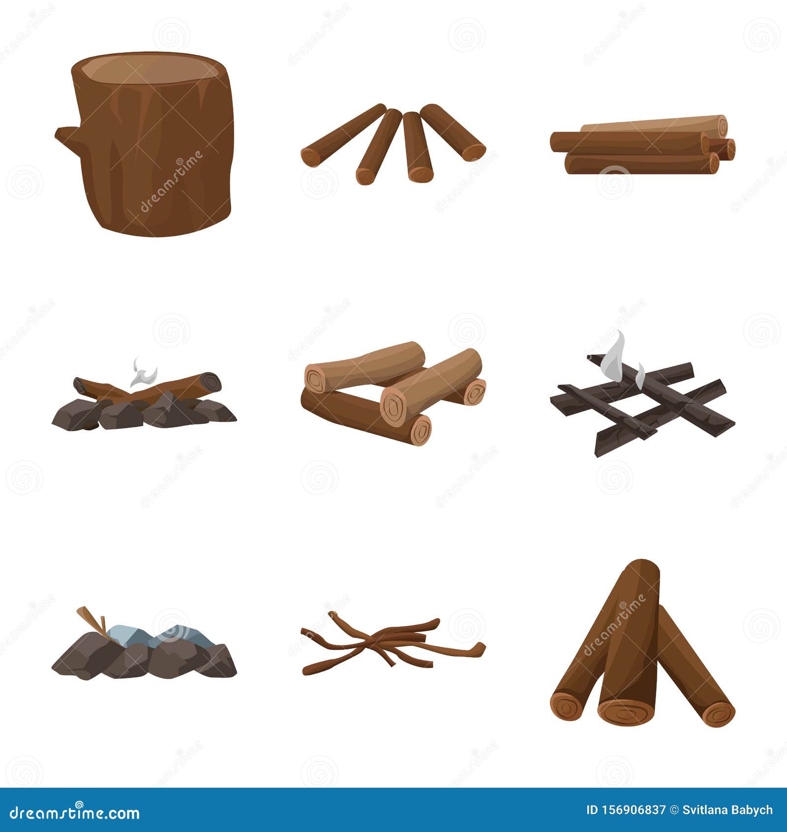 Vector Design of Timber and Nature Logo. Set of Timber and Construction ...