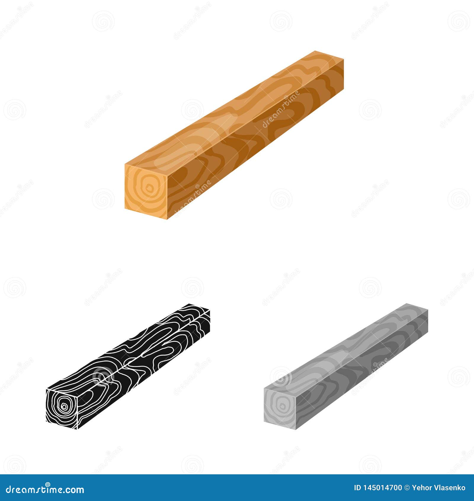 Vector Design of Timber and Piece Icon. Set of Timber and Section Stock ...