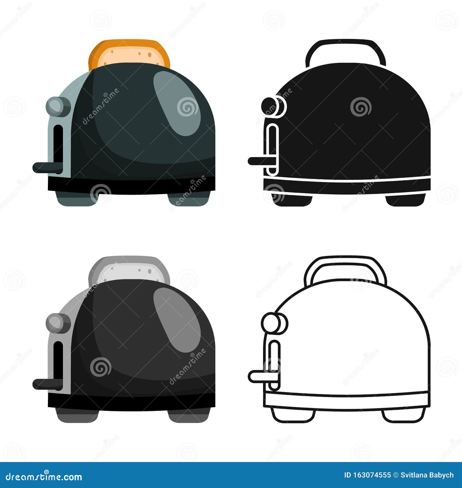 Vector Design of Toaster and Toast Symbol. Web Element of Toaster and ...