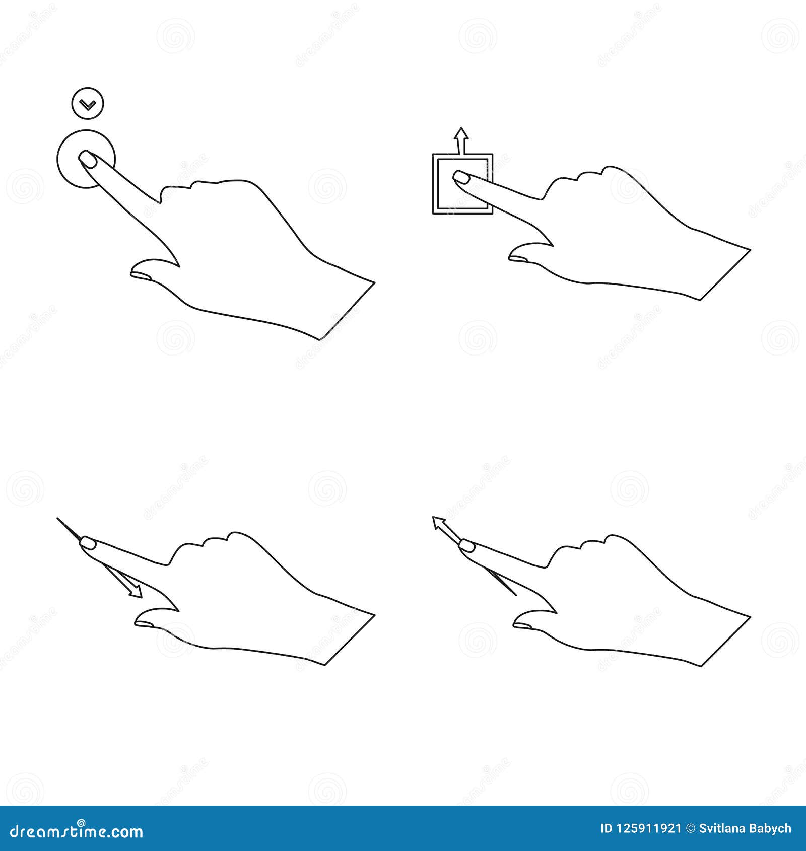 Vector Design of Touchscreen and Hand Icon. Set of Touchscreen and ...