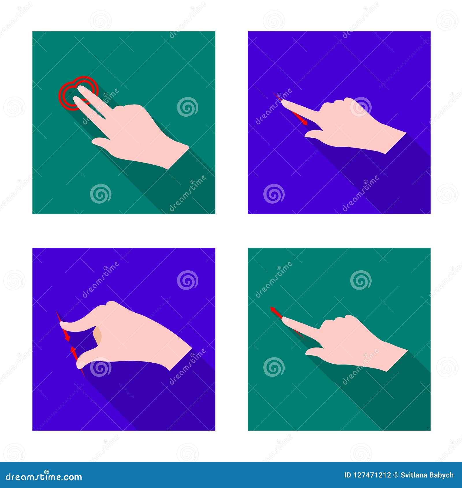 Vector Design of Touchscreen and Hand Logo. Collection of Touchscreen ...