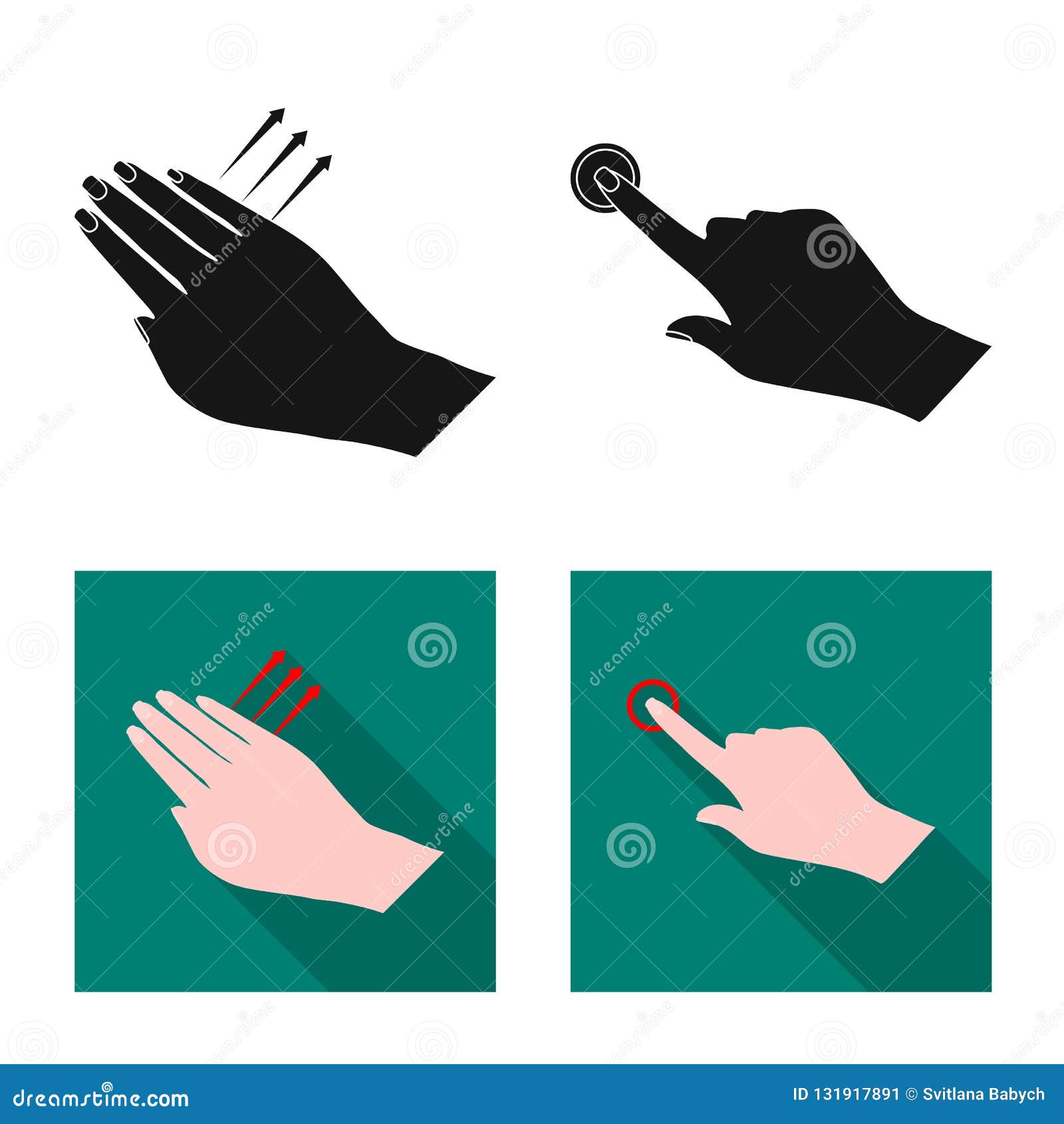 Vector Design of Touchscreen and Hand Logo. Collection of Touchscreen ...