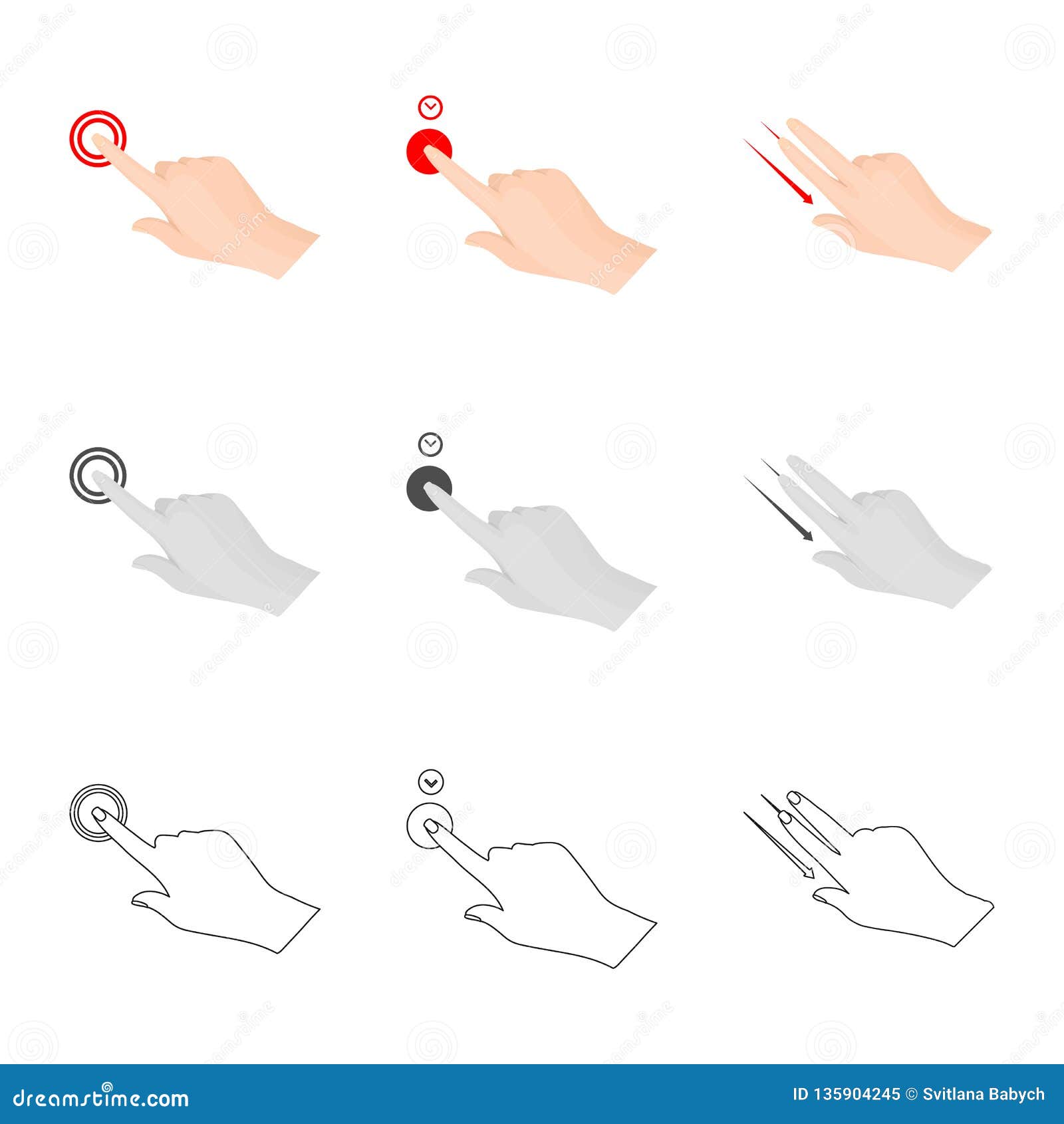 Vector Design of Touchscreen and Hand Logo. Collection of Touchscreen ...