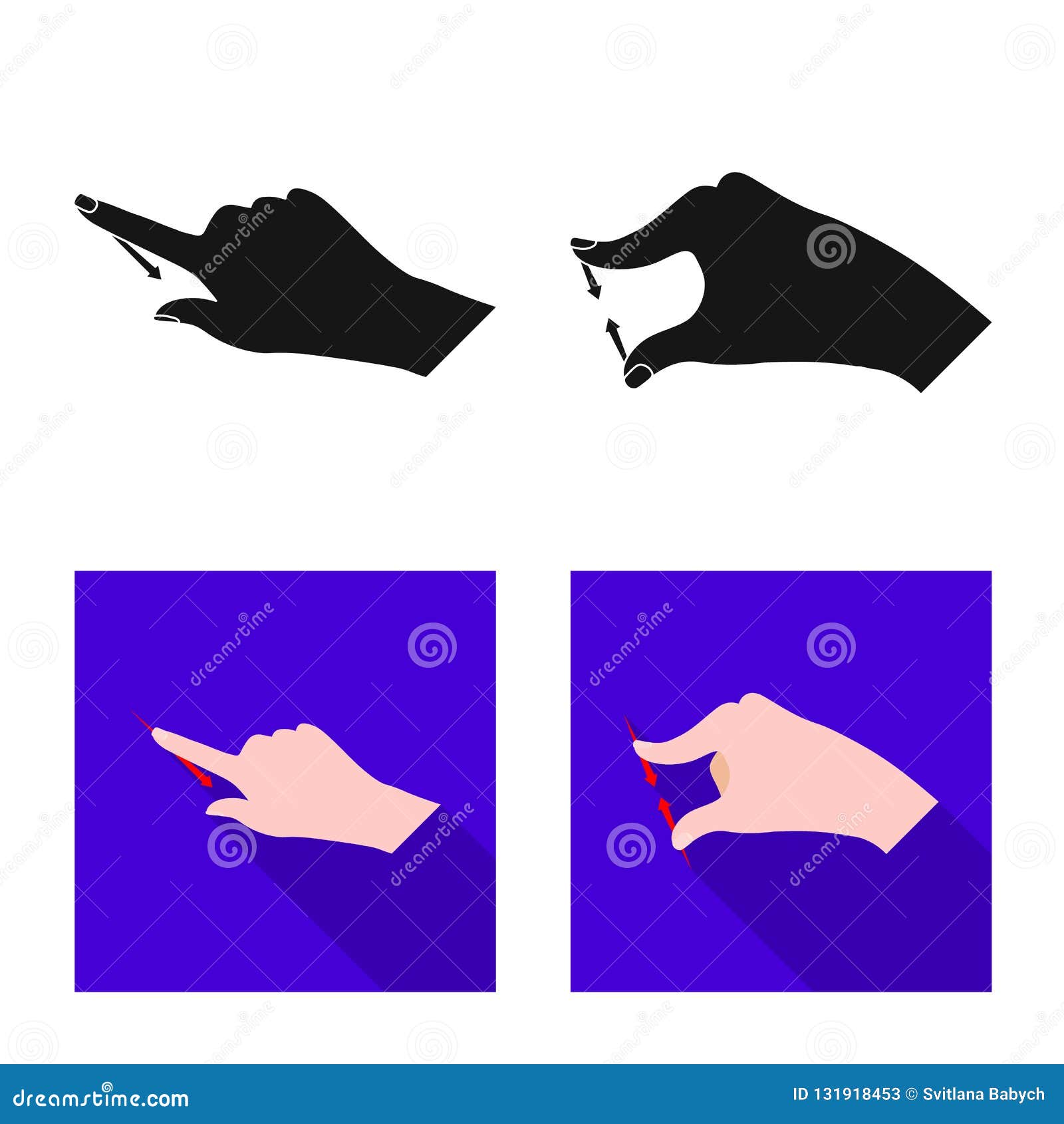 Vector Design of Touchscreen and Hand Logo. Collection of Touchscreen ...
