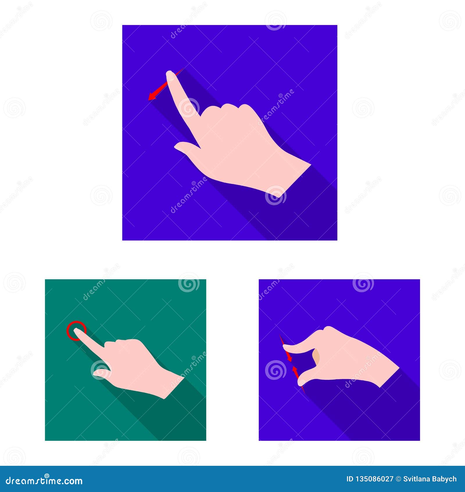 Vector Design of Touchscreen and Hand Logo. Collection of Touchscreen ...