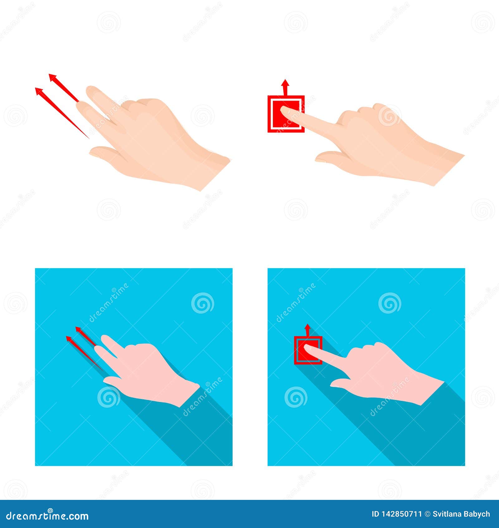 Vector Design of Touchscreen and Hand Logo. Collection of Touchscreen ...