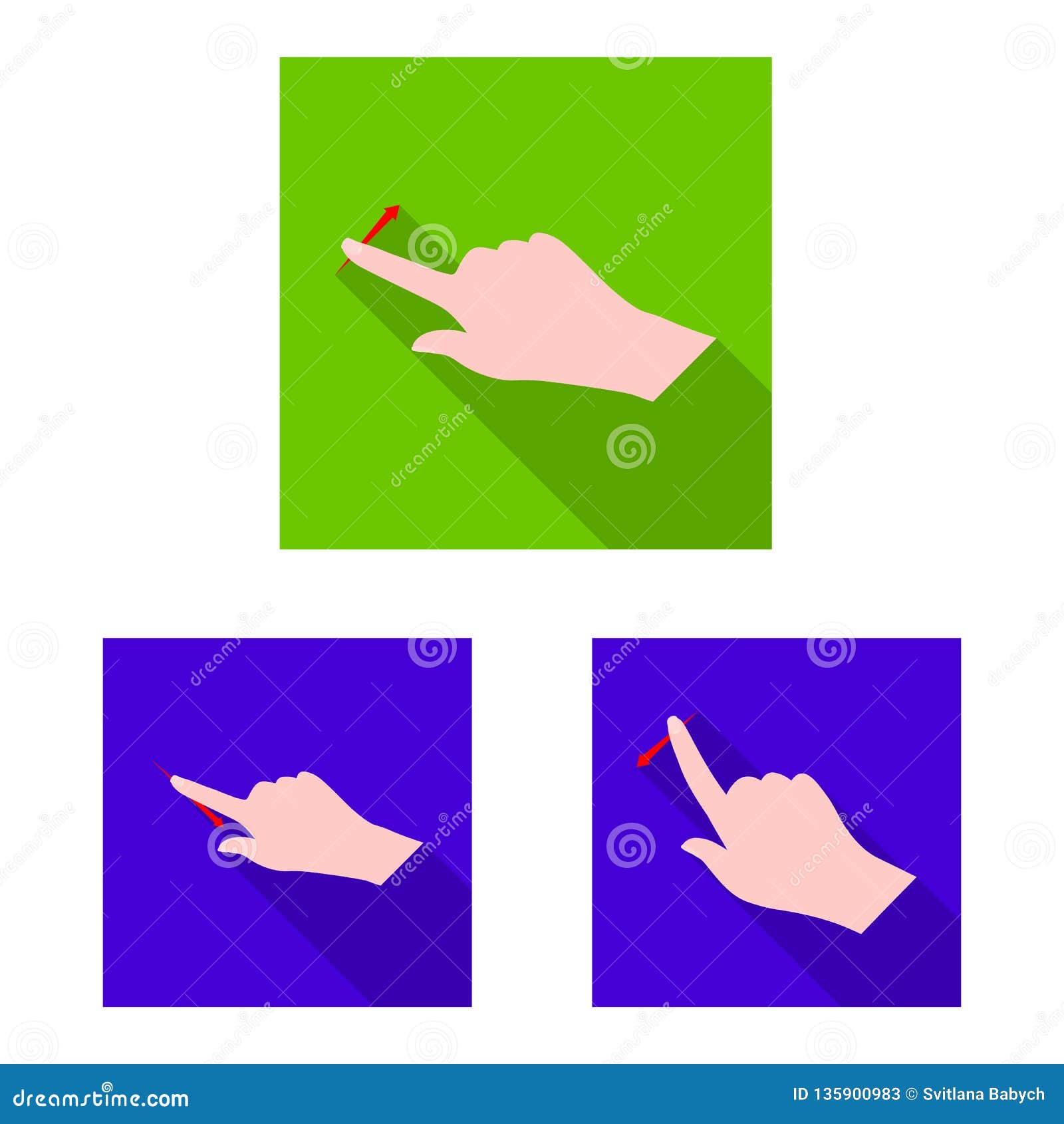 Vector Design of Touchscreen and Hand Logo. Set of Touchscreen and ...