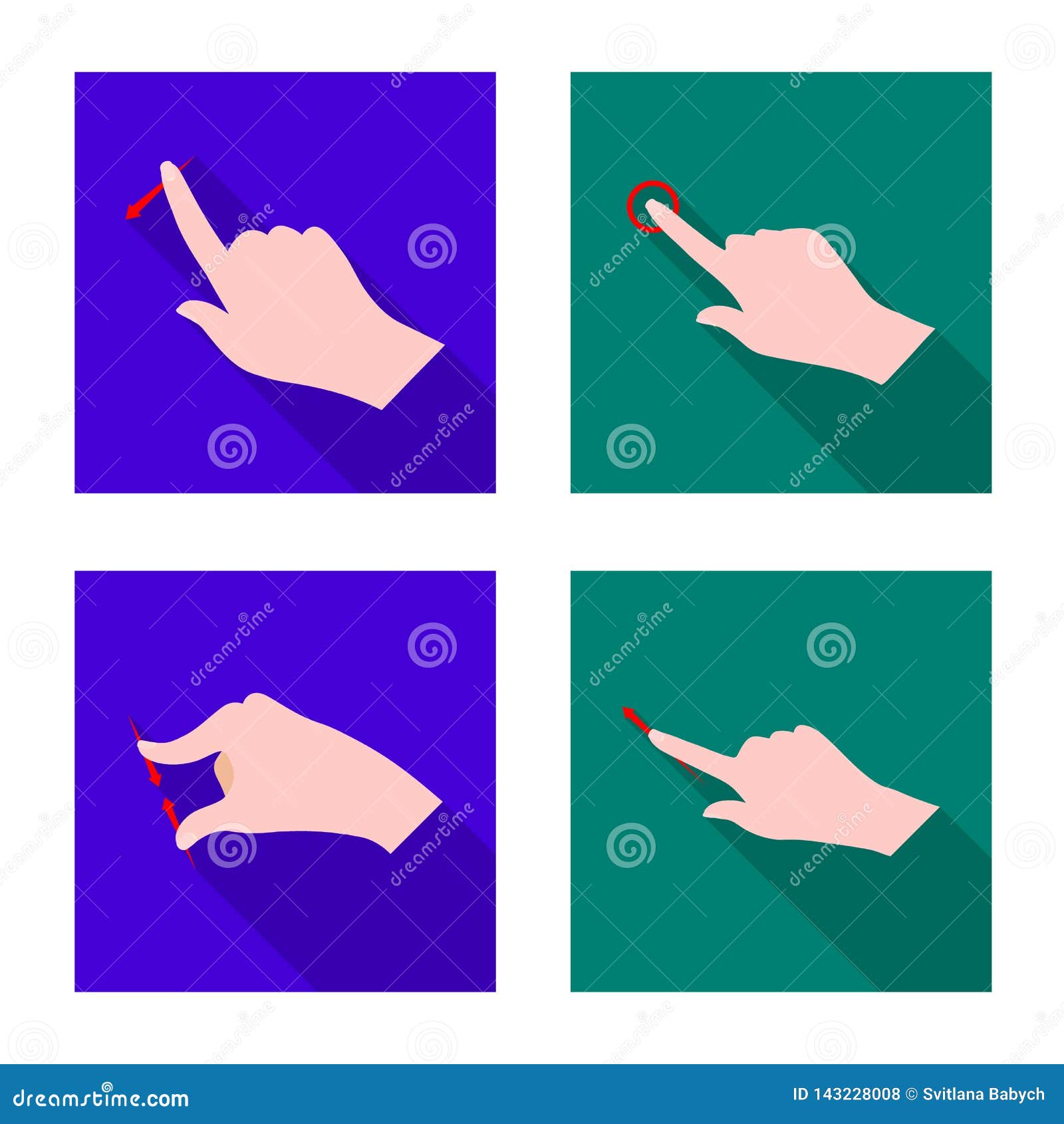 Isolated Object of Touchscreen and Hand Symbol. Set of Touchscreen and ...