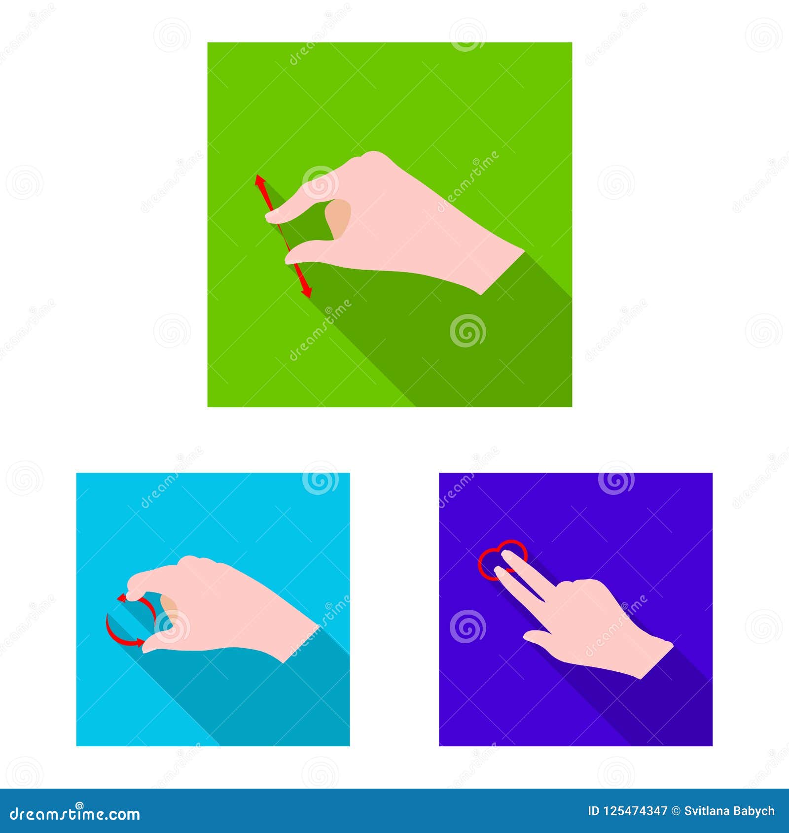 Vector Design of Touchscreen and Hand Sign. Set of Touchscreen and ...