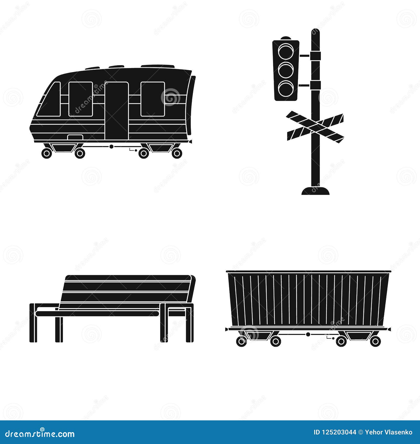 Vector Design of Train and Station Logo. Collection of Train and Ticket ...