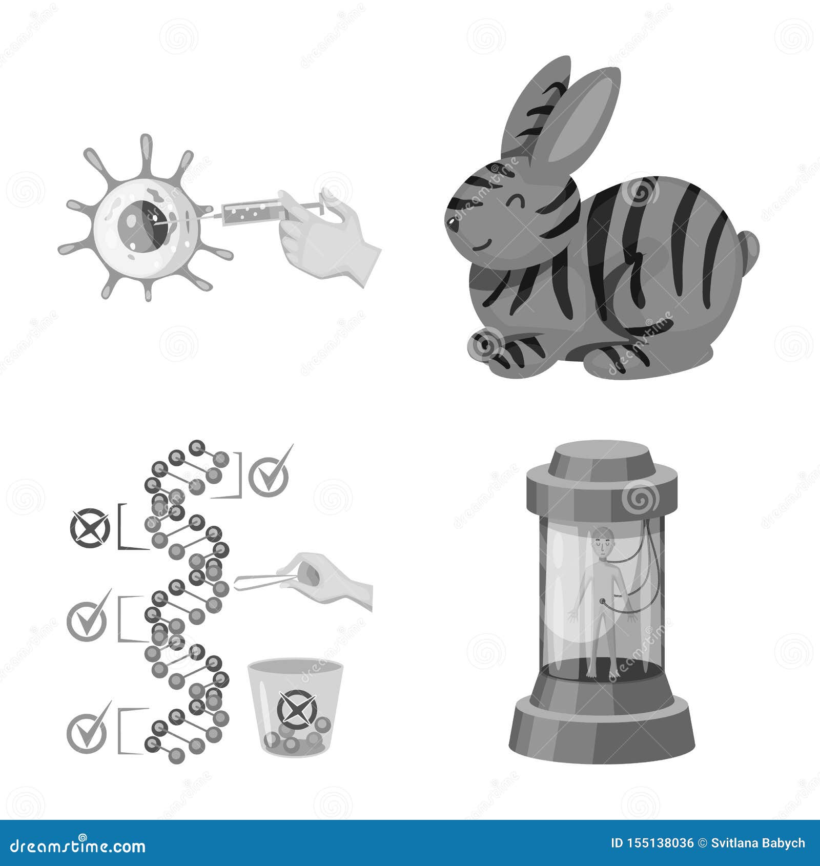 Vector Design of Transgenic and Organic Symbol. Set of Transgenic and ...