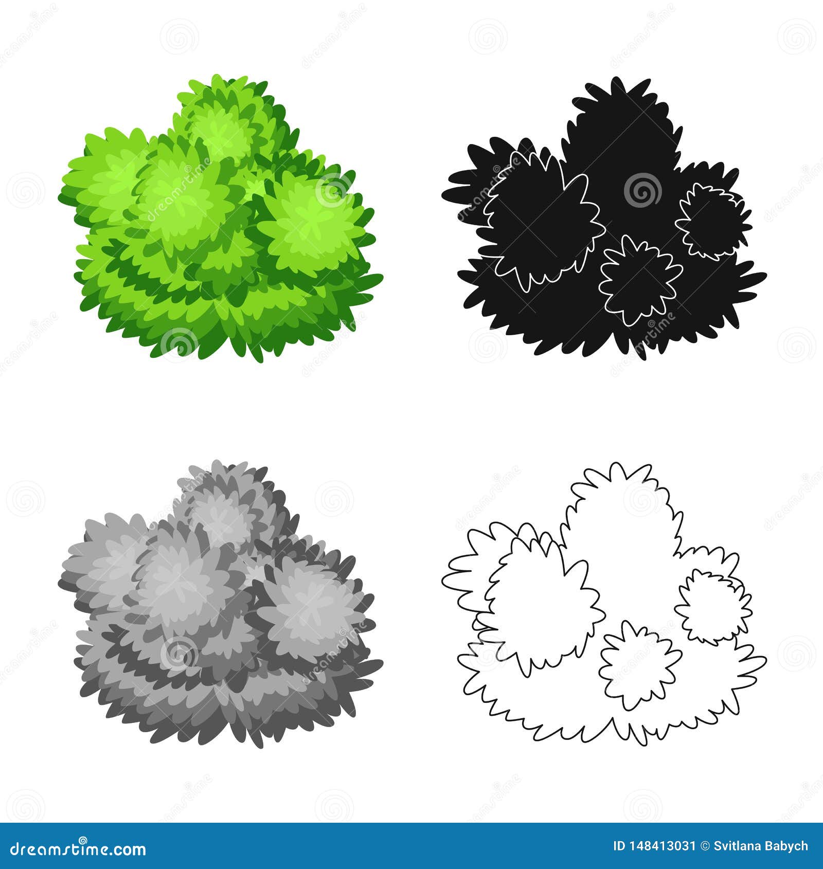 Vector Design of Tree and Bush Icon. Collection of Tree and Green ...