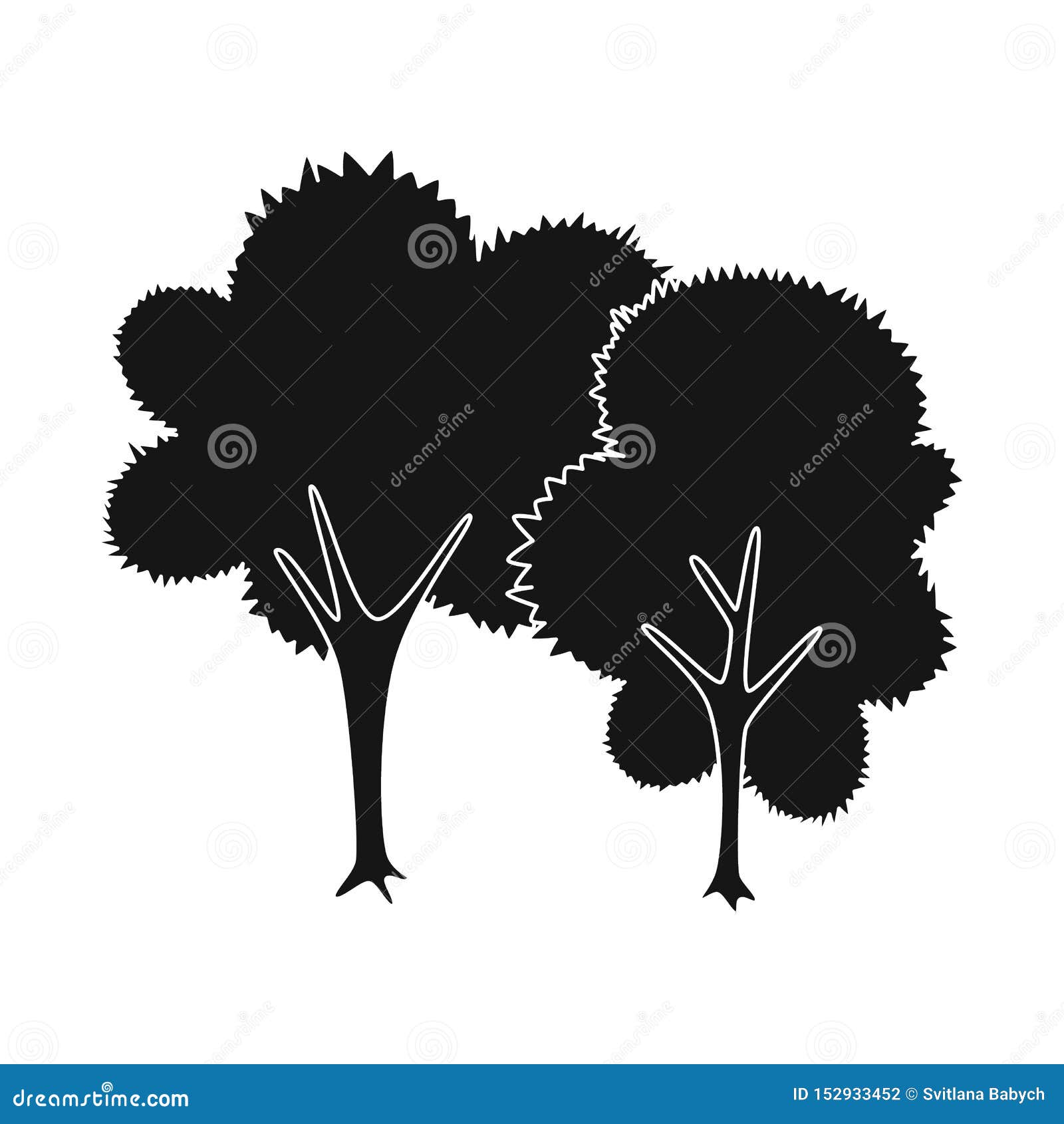 Vector Design of Tree and Deciduous Sign. Set of Tree and Green Stock ...