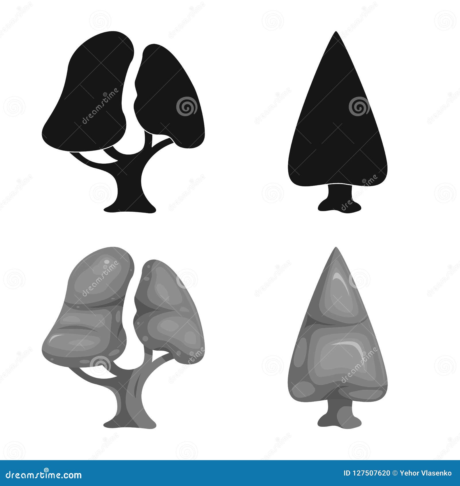 Vector Design of Tree and Nature Icon. Set of Tree and Crown Stock ...