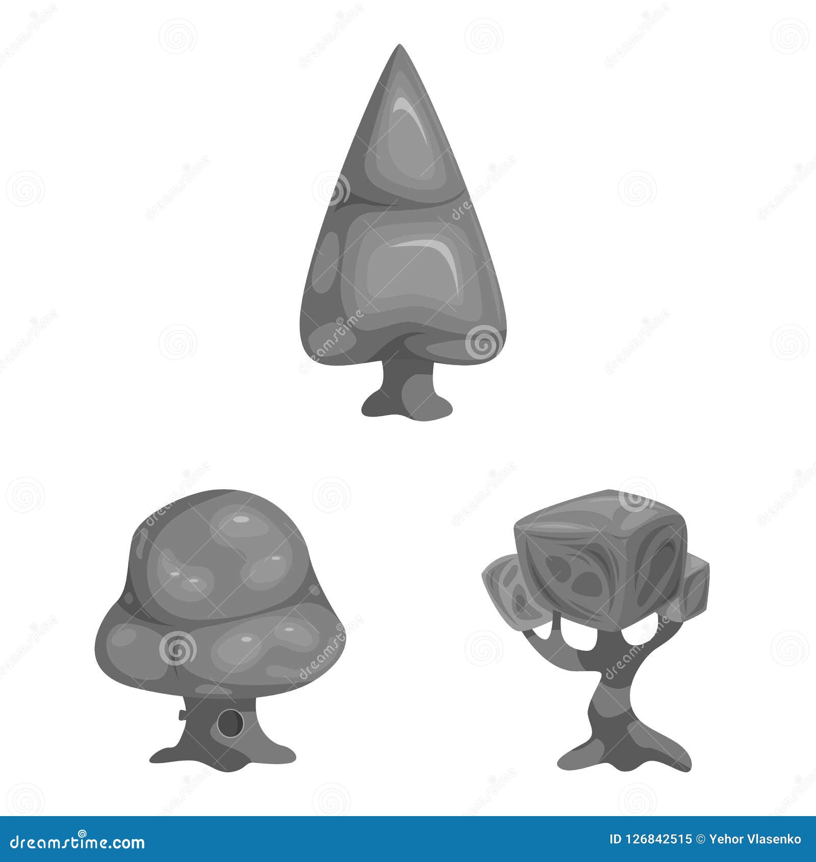 Vector Design of Tree and Nature Sign. Collection of Tree and Crown ...