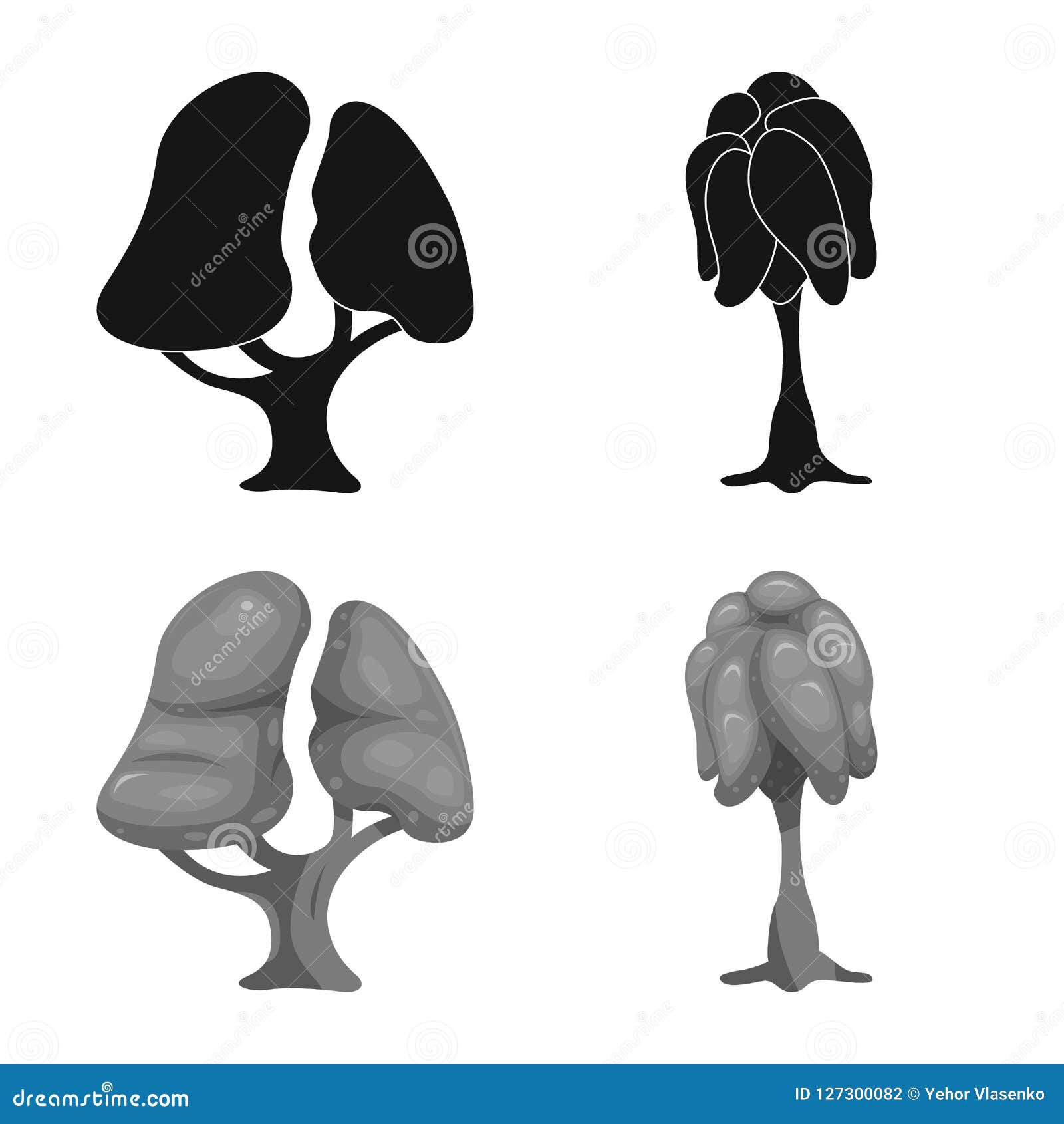 Isolated Object of Tree and Nature Icon. Set of Tree and Crown Stock ...