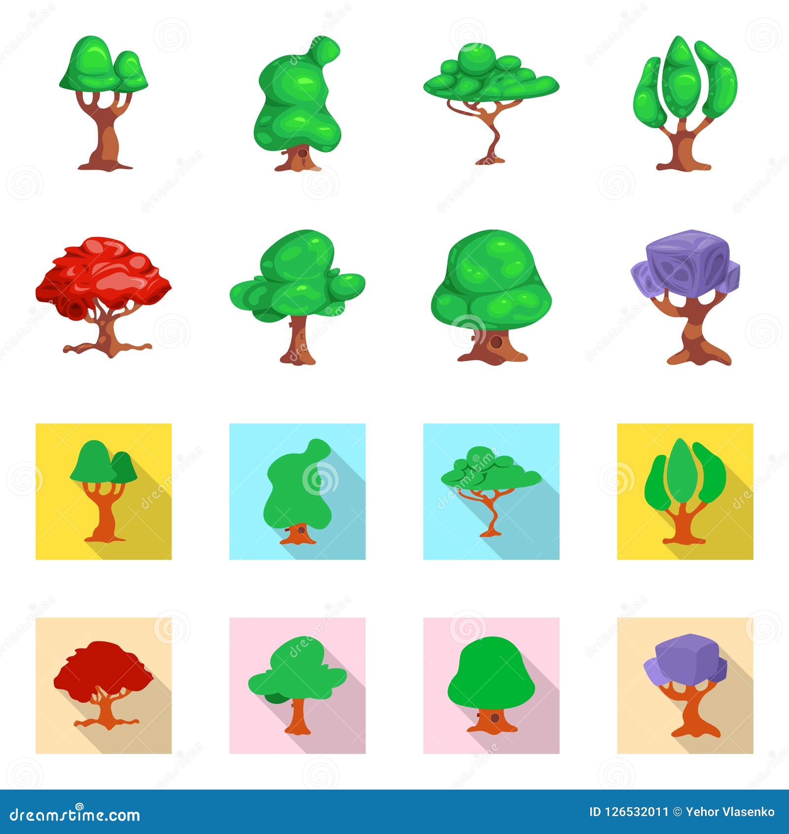 Isolated Object Of Tree And Nature Icon Collection Of Tree And Crown