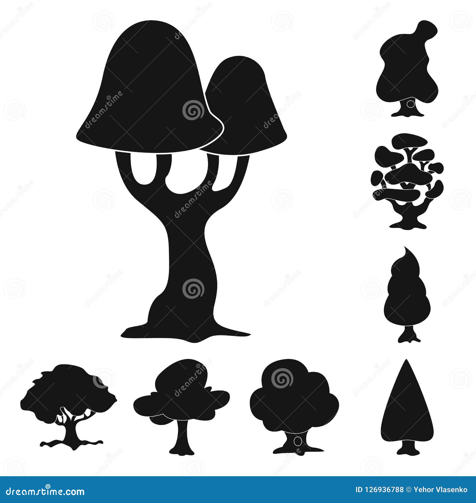 Isolated Object Of Tree And Nature Icon Collection Of Tree And Crown