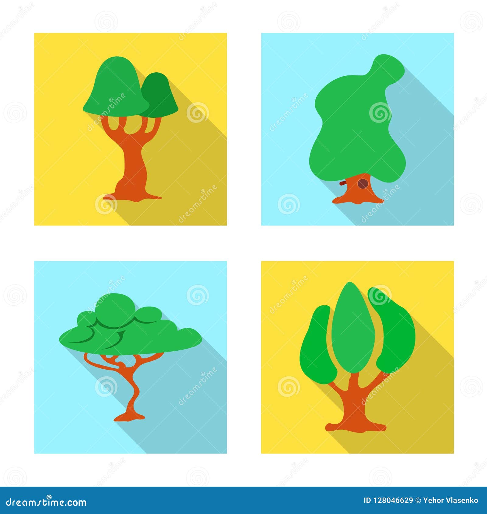 Isolated Object of Tree and Nature Icon. Collection of Tree and Crown ...