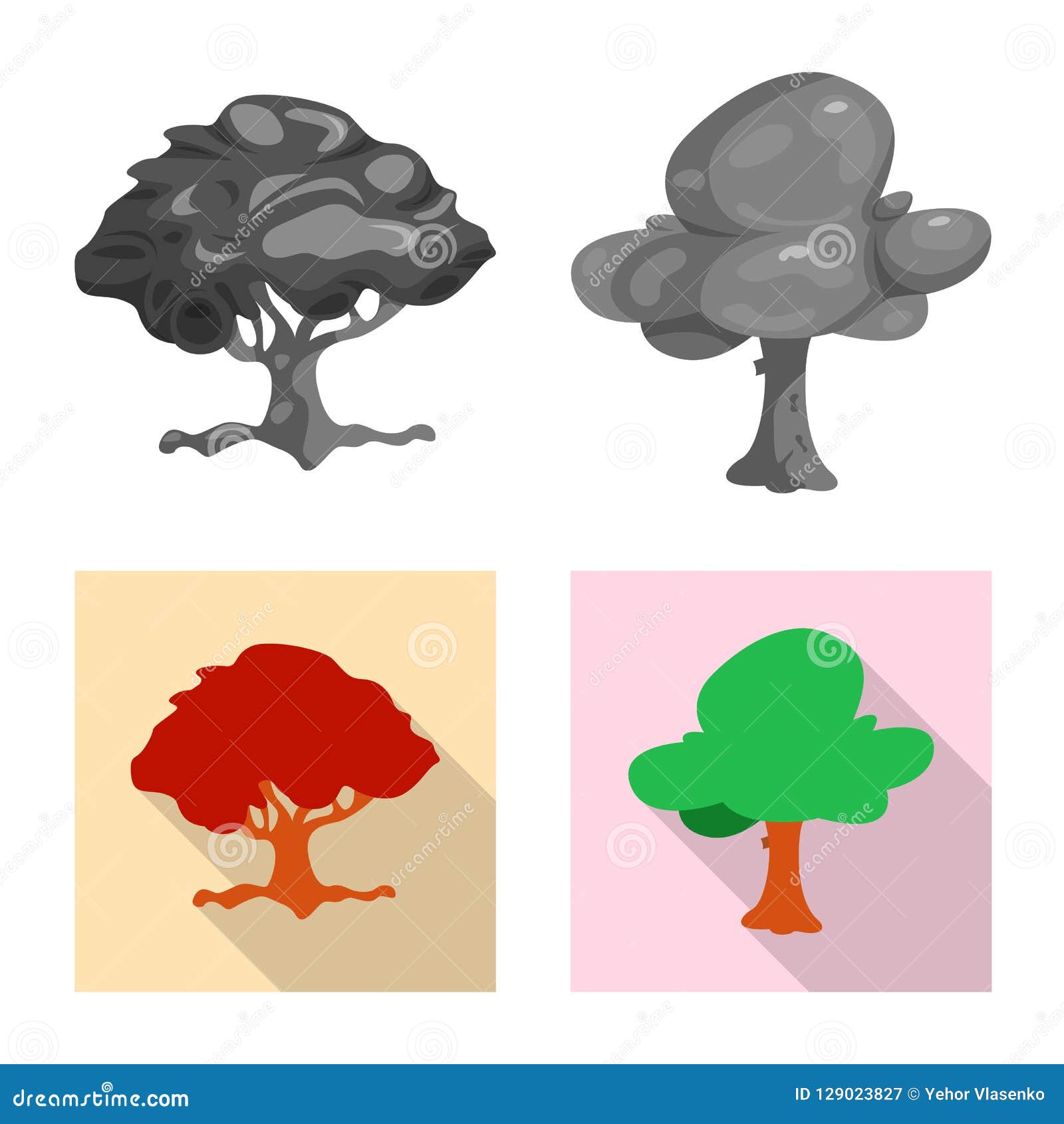 Isolated Object Of Tree And Nature Icon Collection Of Tree And Crown