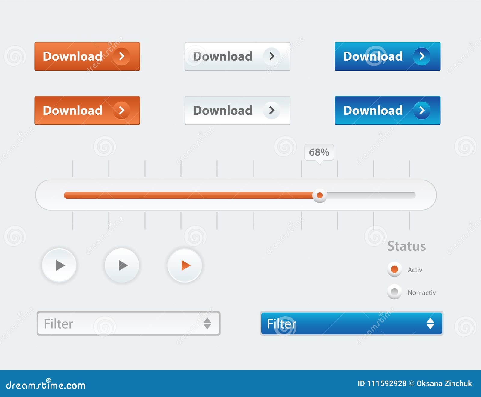 Vector Design Ui Kit for Webdesign Stock Vector - Illustration of input ...