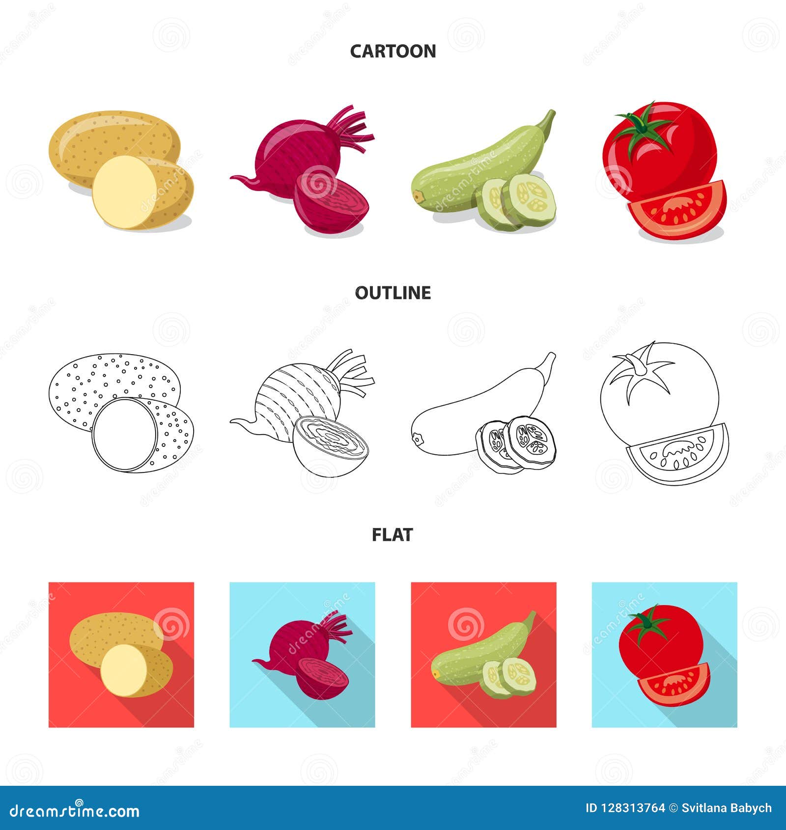 Vector Design of Vegetable and Fruit Sign. Set of Vegetable and ...