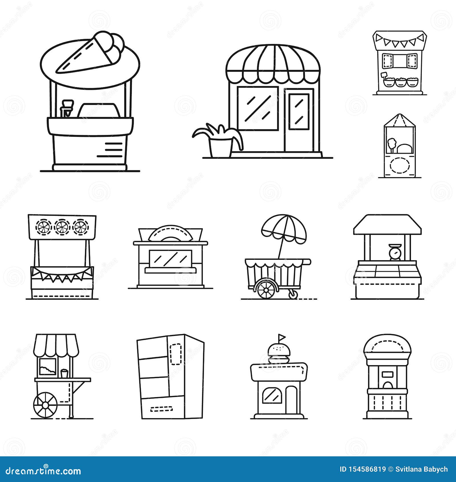 Vector Design of Vending and Public Symbol. Collection of Vending and ...