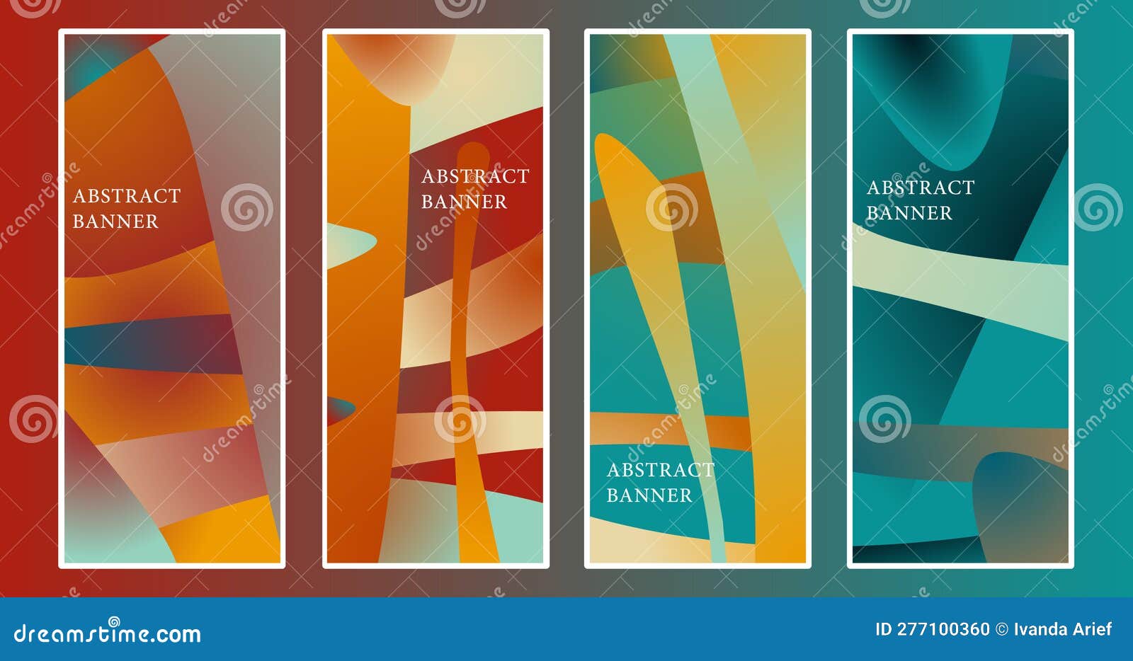 Vector Design Vertical Retro Template Abstract Banner Gradient Style ...