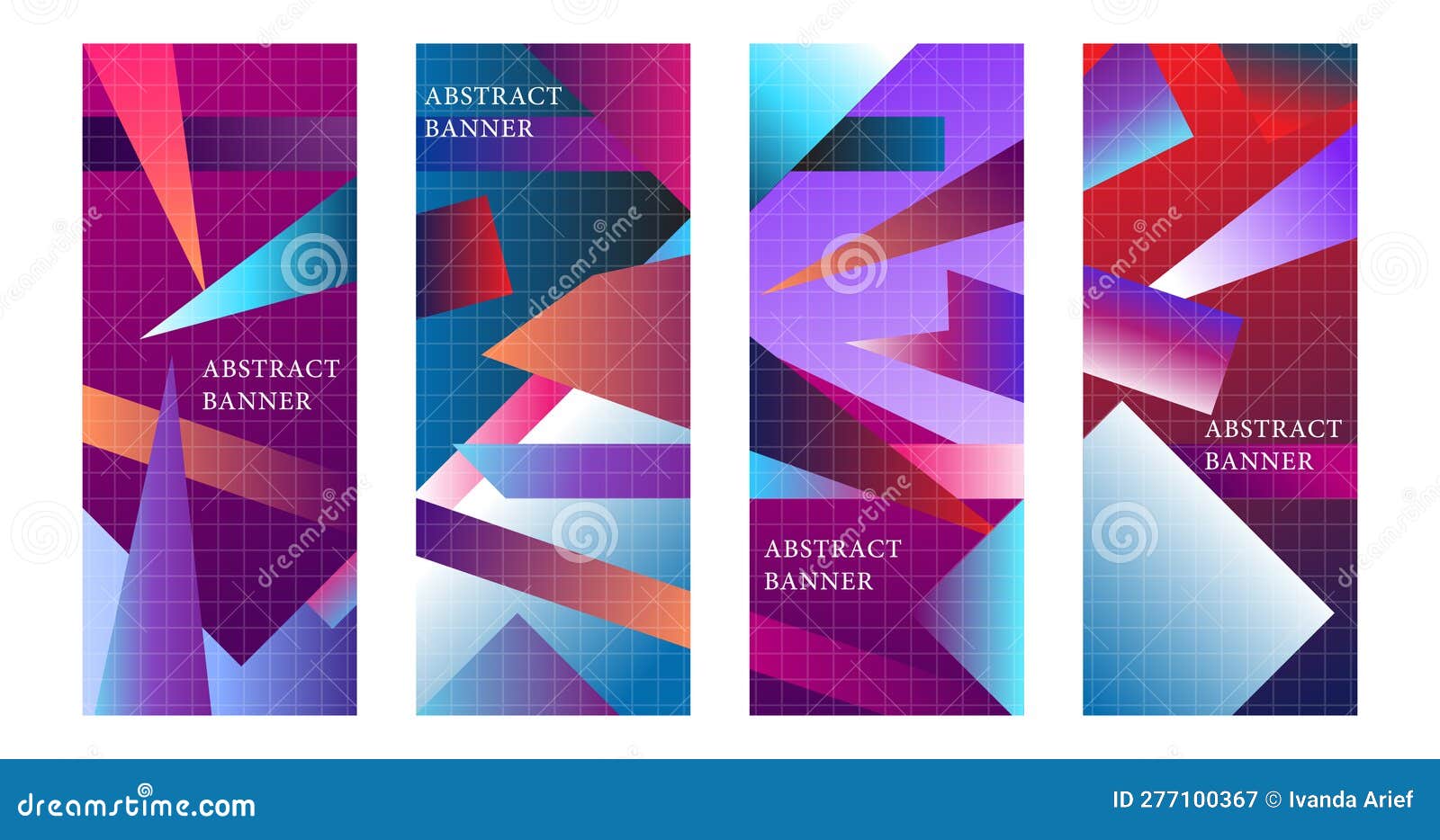 Vector Design Vertical Retro Template Abstract Banner Gradient Style ...