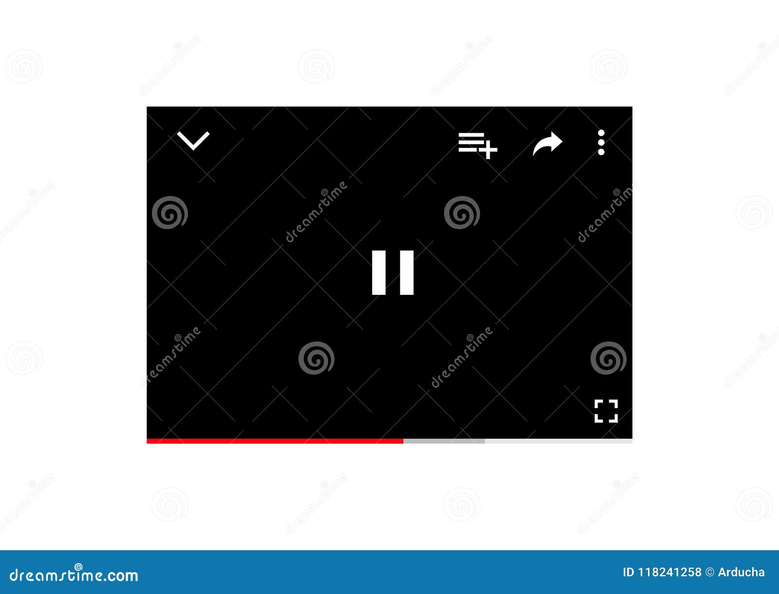 Video play screen stock vector. Illustration of player - 118241258