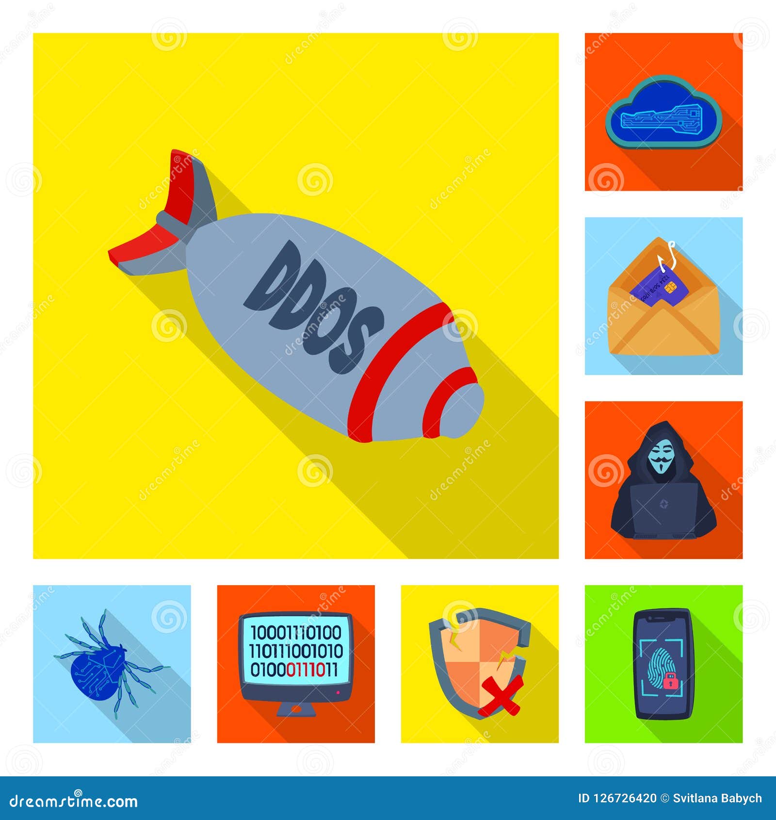 Vector Design of Virus and Secure Logo. Set of Virus and Cyber Stock ...