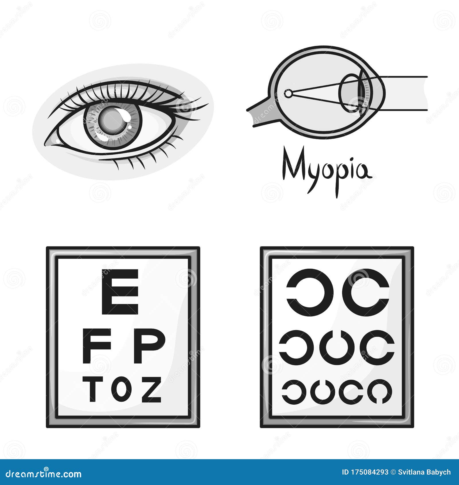 Vector Design of Vision and Correction Icon. Collection of Vision and ...