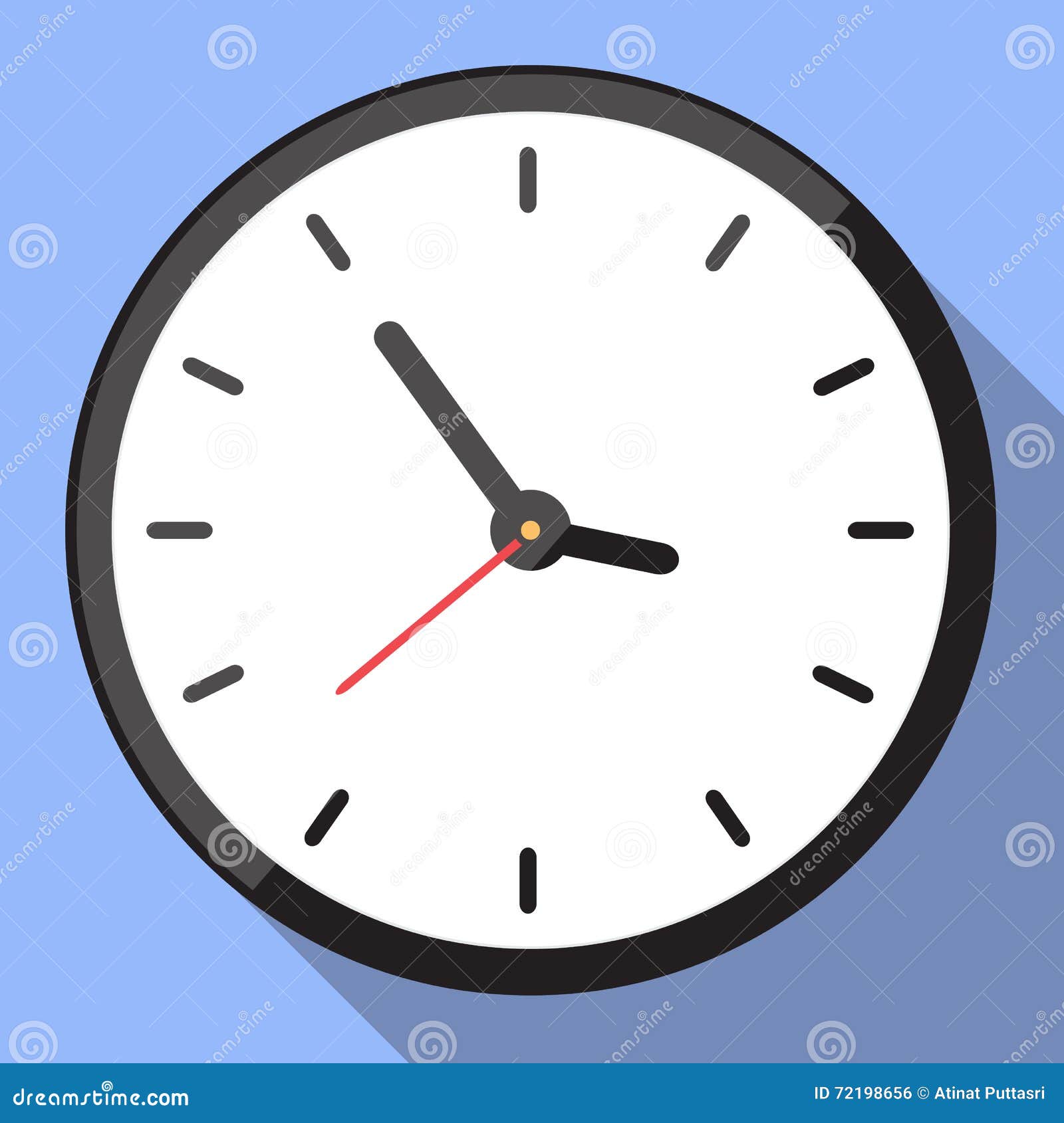 Vector Design : Wall Clock Flat Design. Stock Vector - Illustration of ...