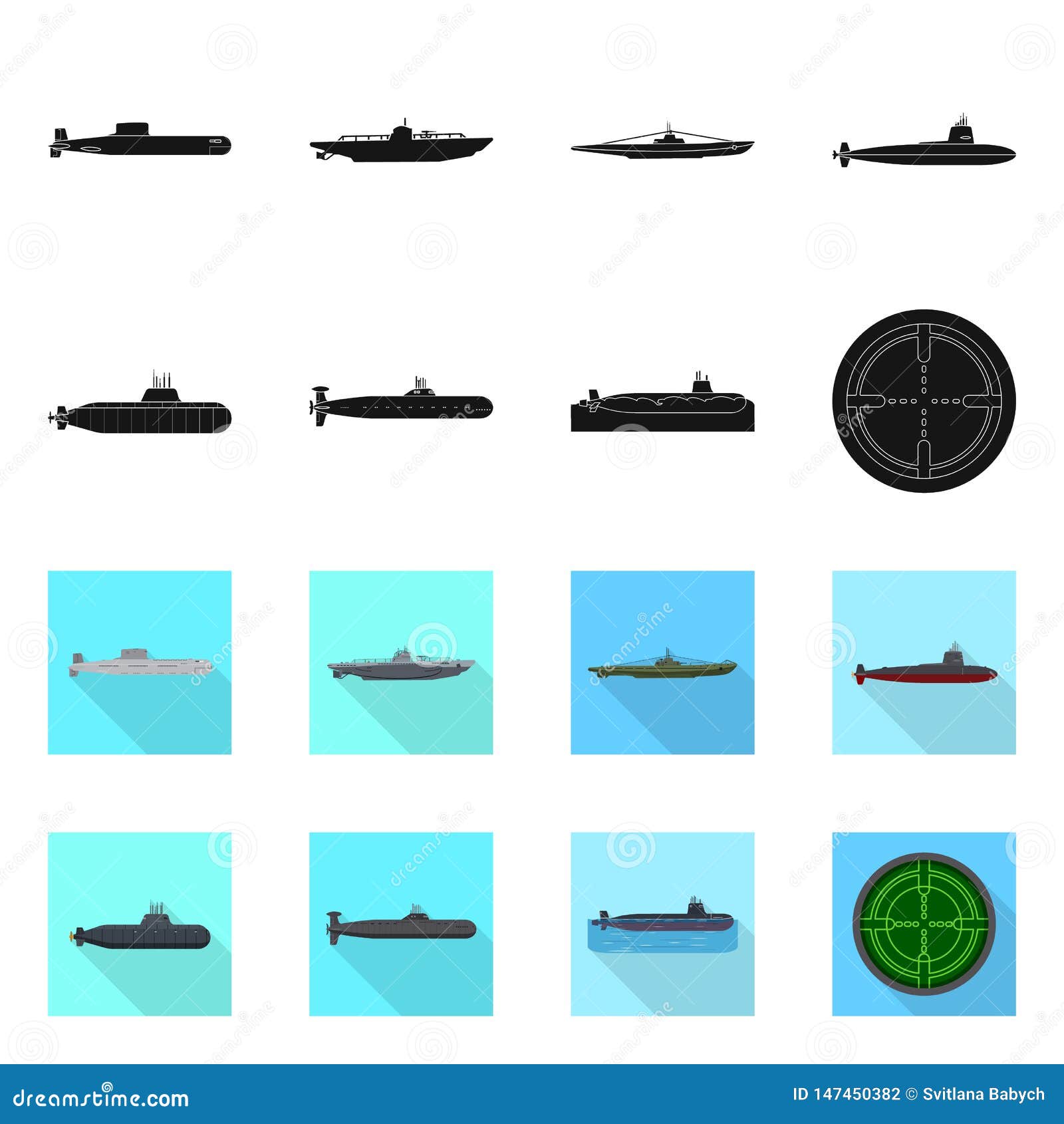 Vector Design of War and Ship Icon. Set of War and Fleet Stock Vector ...