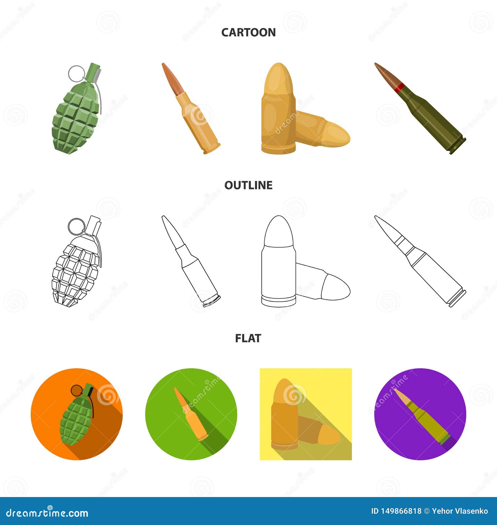 Isolated Object of Weapon and War Icon. Set of Weapon and Inventory ...